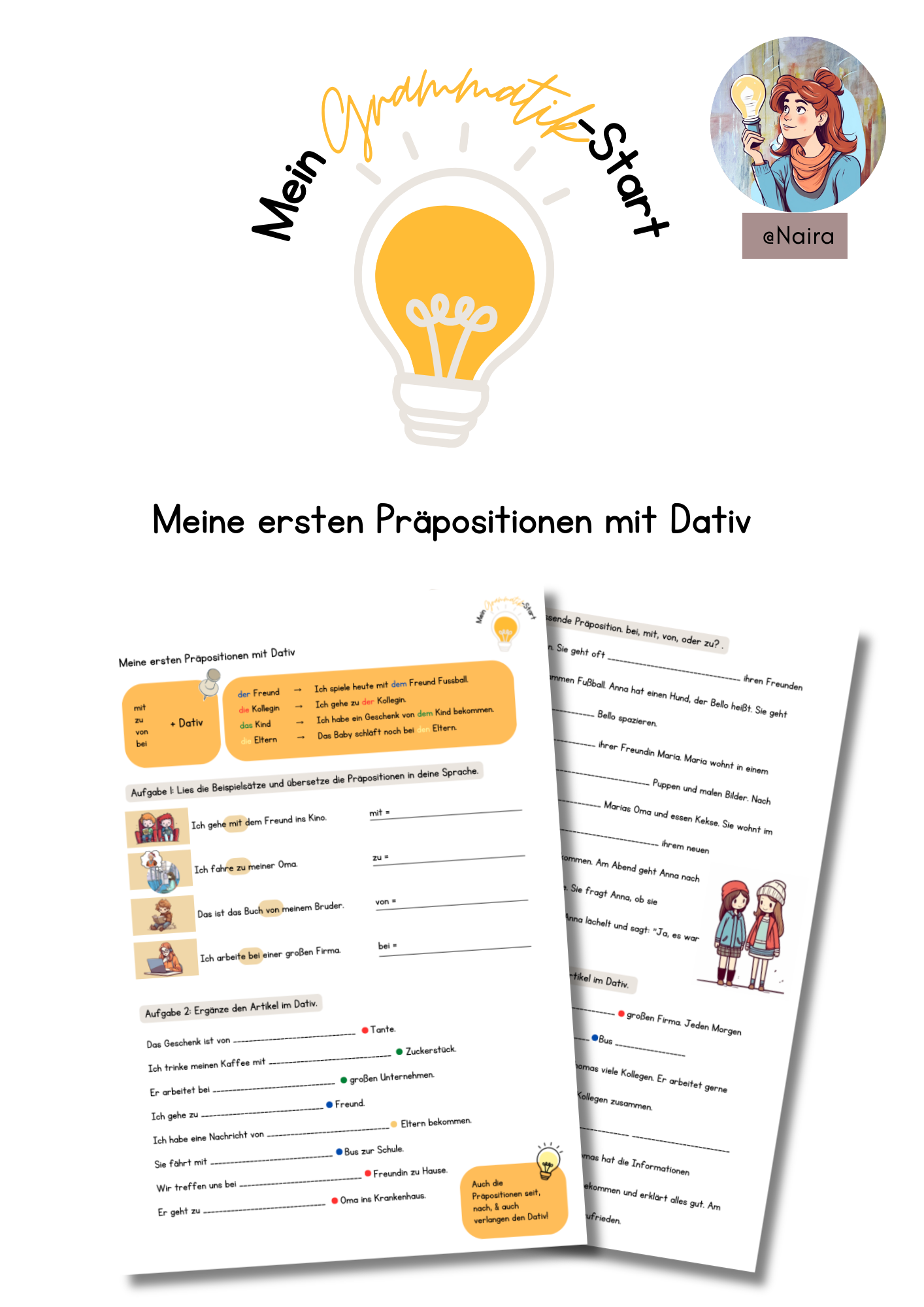 Meine ersten Präpositionen mit Dativ A1+ – Unterrichtsmaterial in den ...