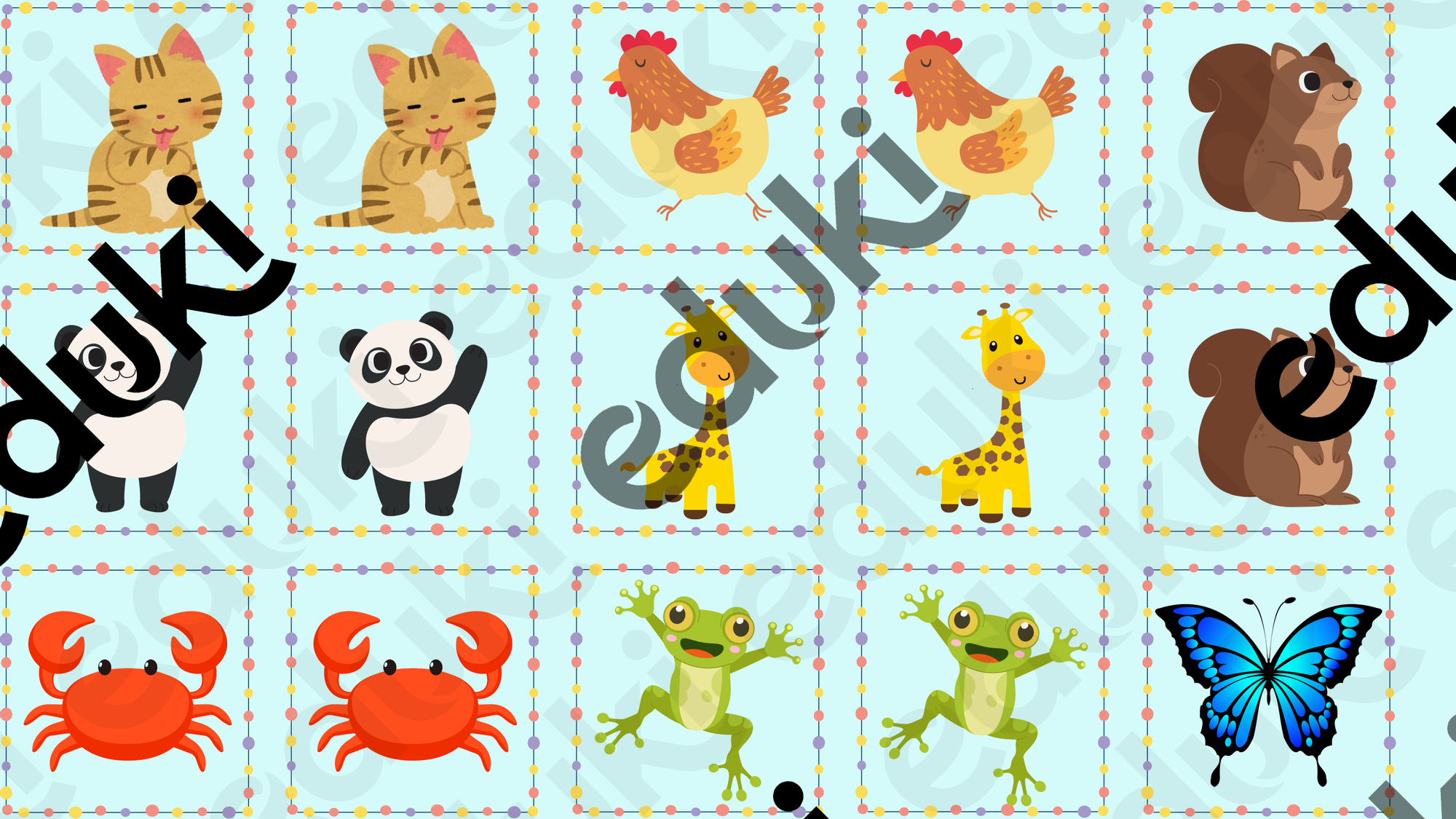 Memory de Animales – Juego Educativo para Niños 🦁🐘🐧 - material de la ...