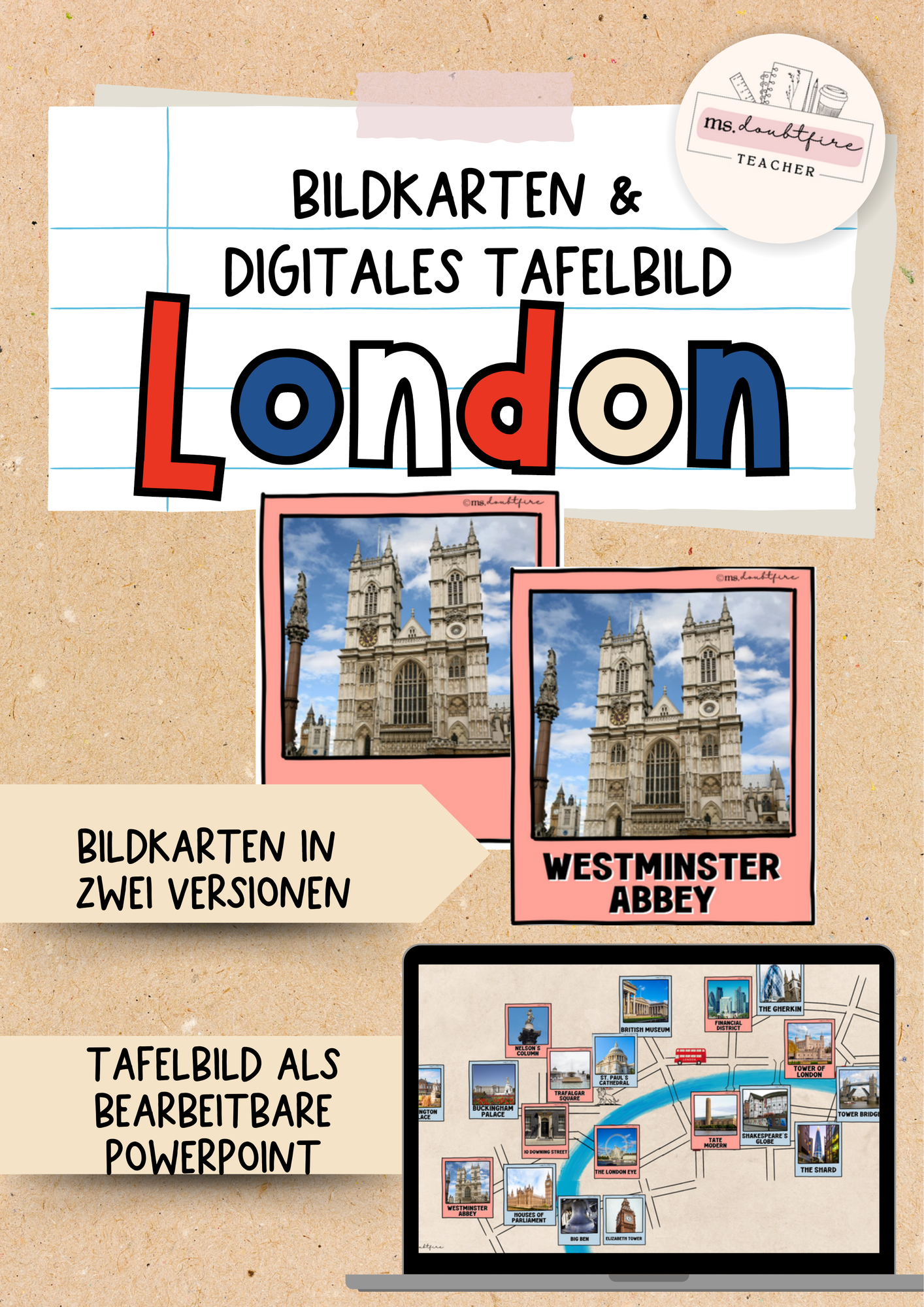 London | digitales Tafelbild | Tafelkarten – Unterrichtsmaterial im ...