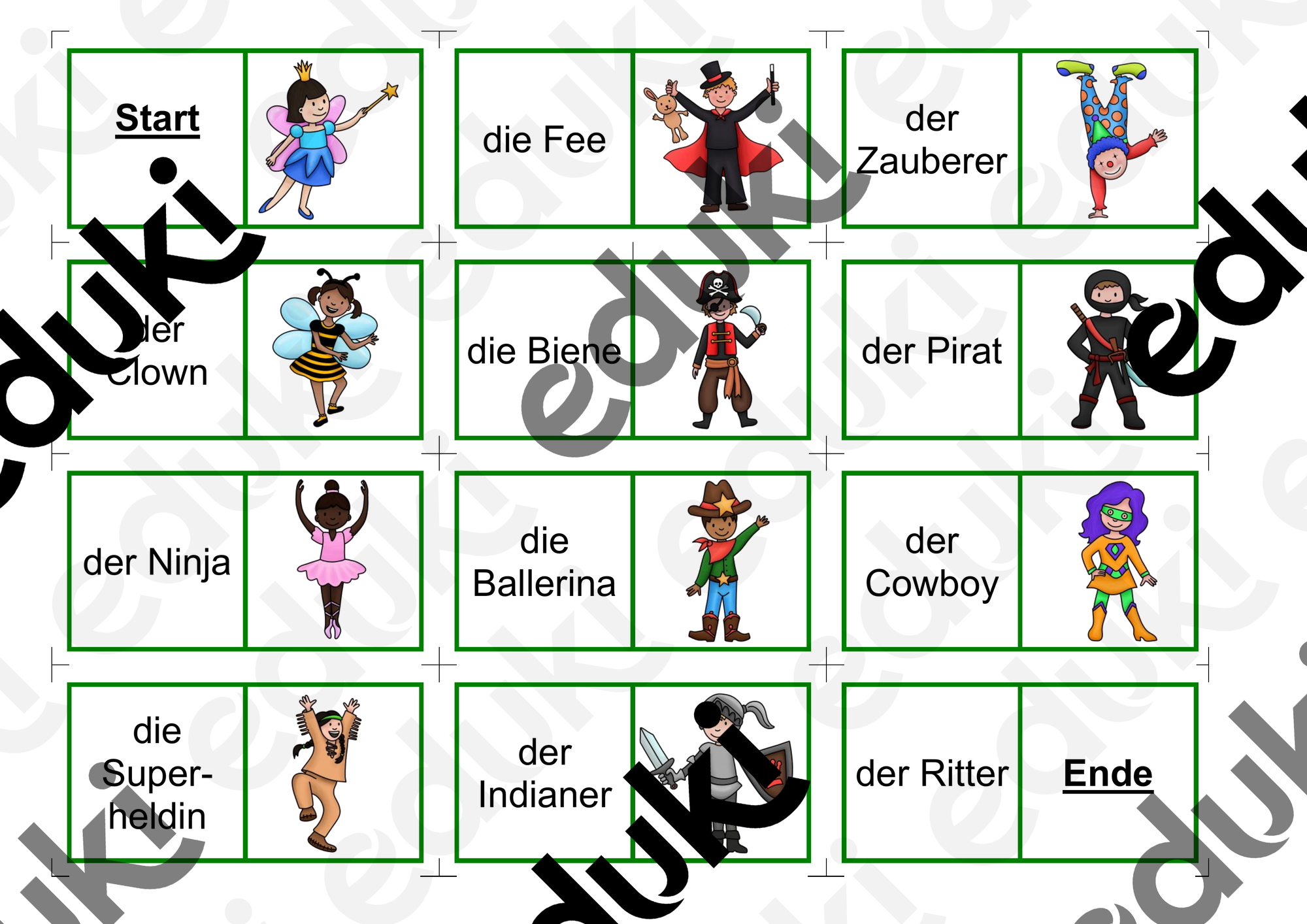 Domino: Karneval/Fasching – Unterrichtsmaterial im Fach DaZ/DaF