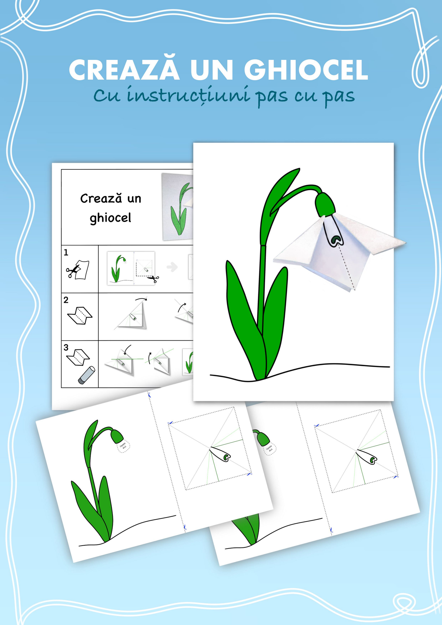 Crează un ghiocel - Cu instrucțiuni pas cu pas - Material didactic în ...