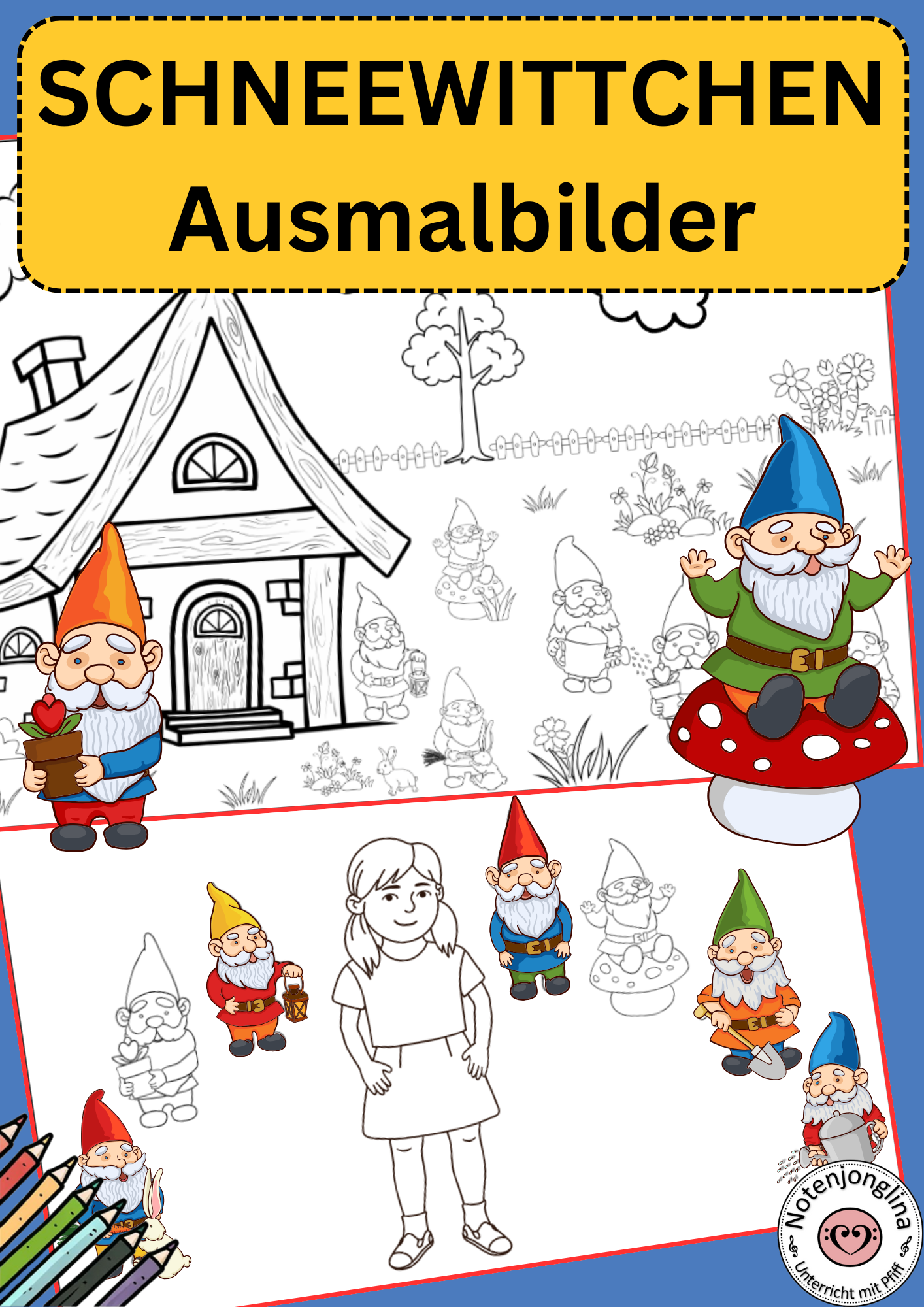 Schneewittchen Ausmalbilder Märchen – Unterrichtsmaterial in den ...