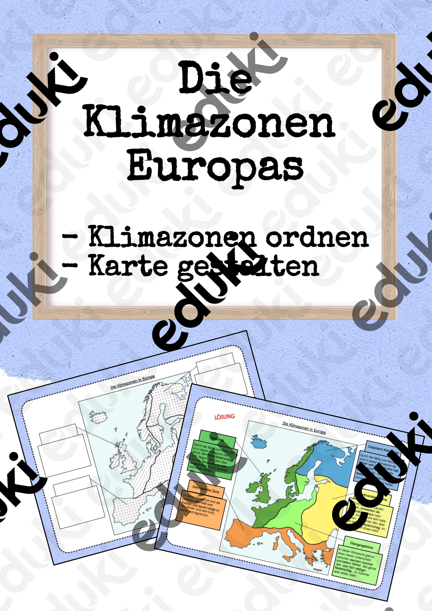 Klimazonen Europas - Karte gestalten – Unterrichtsmaterial im Fach Erdkunde