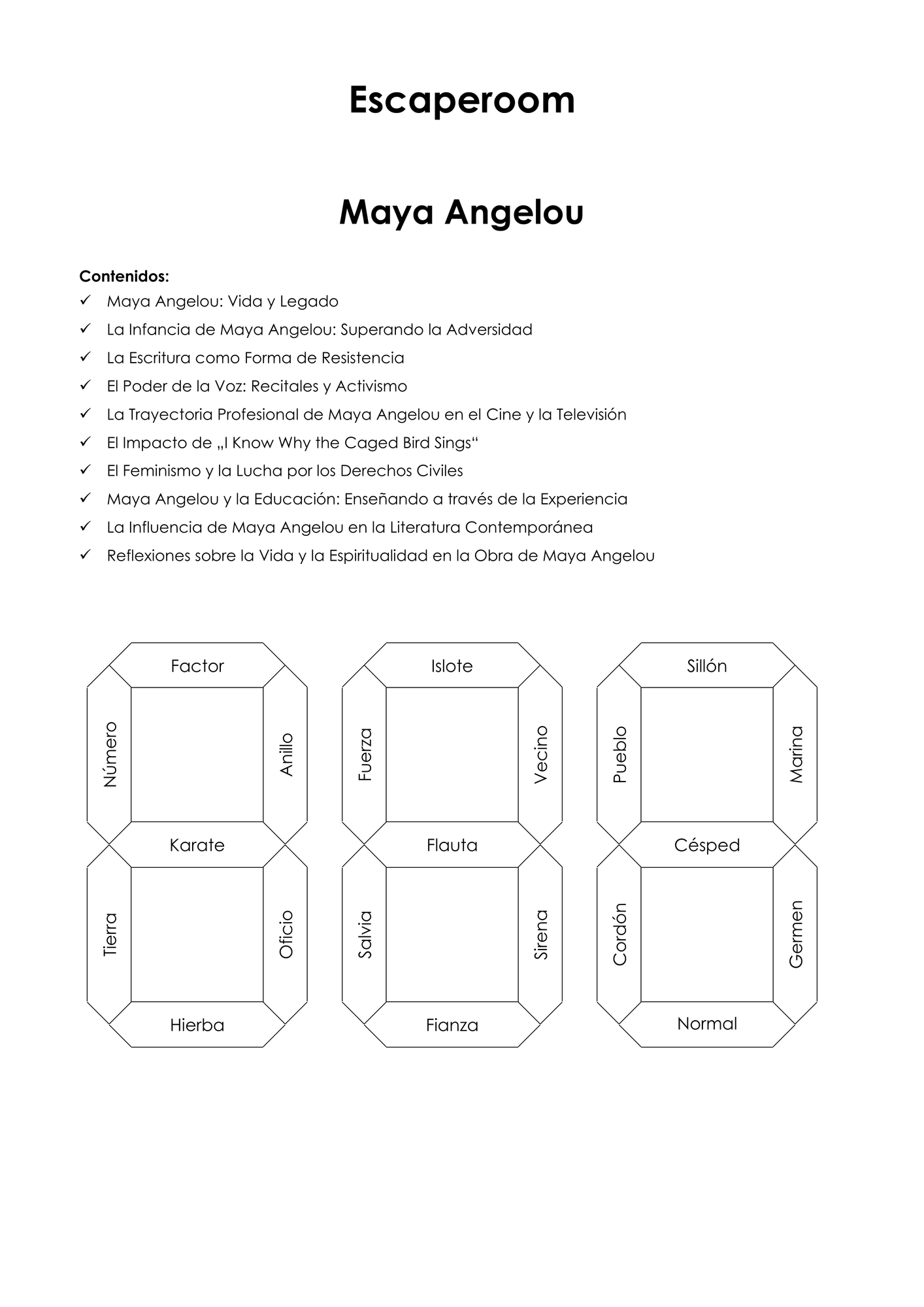 Maya Angelou (sala de escape) - material de la siguiente asignatura ...