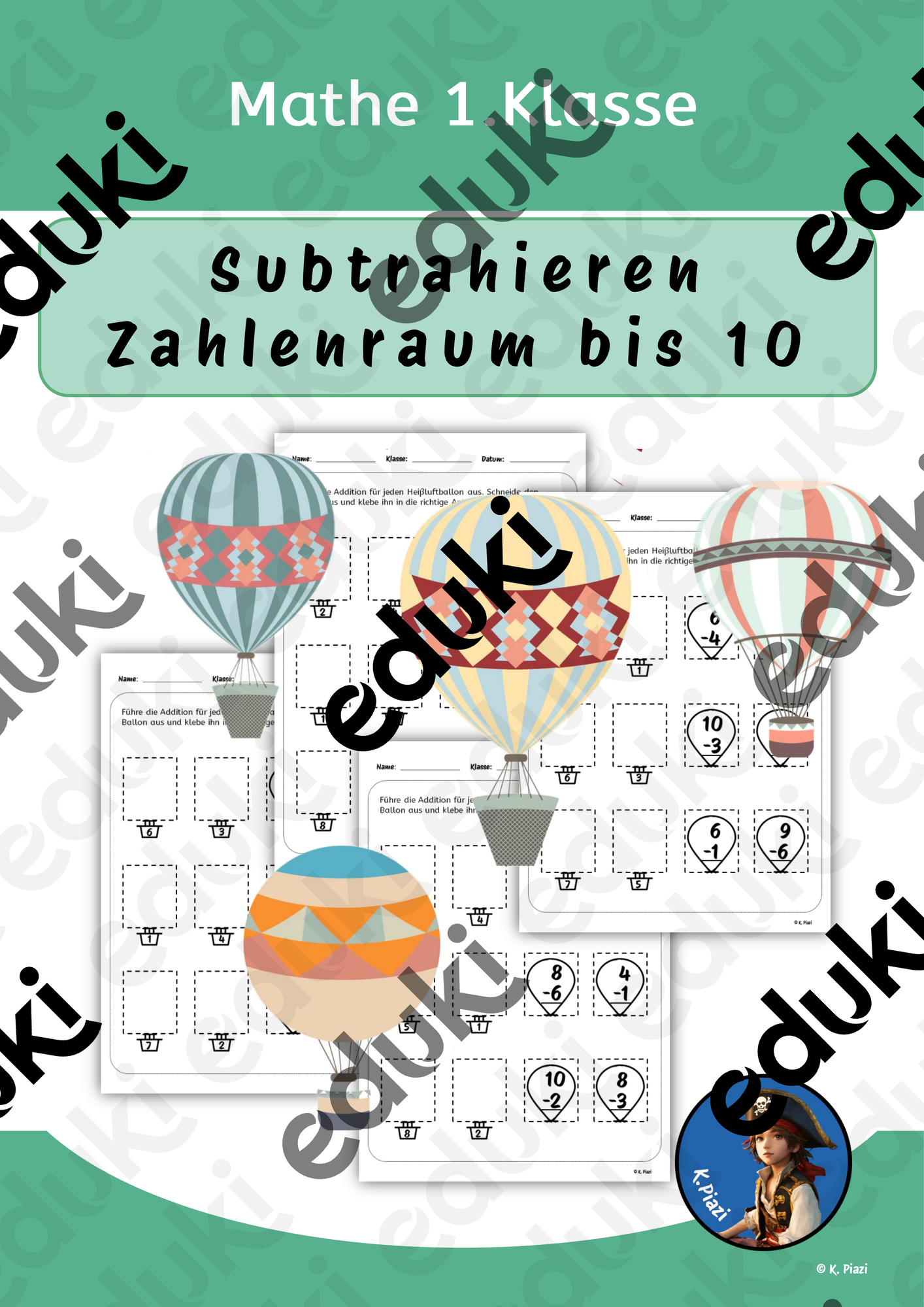 Mathe_1. Klasse subtrahieren im Zahlenraum von 1 bis 10 ...