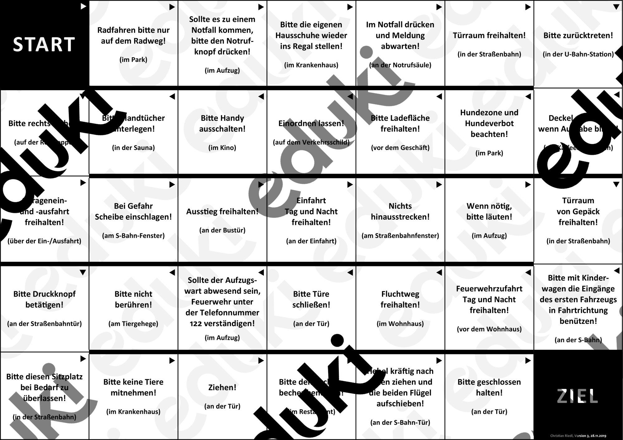 Brettspiel: Gebote und Verbote (Version 1) – Unterrichtsmaterial in den ...