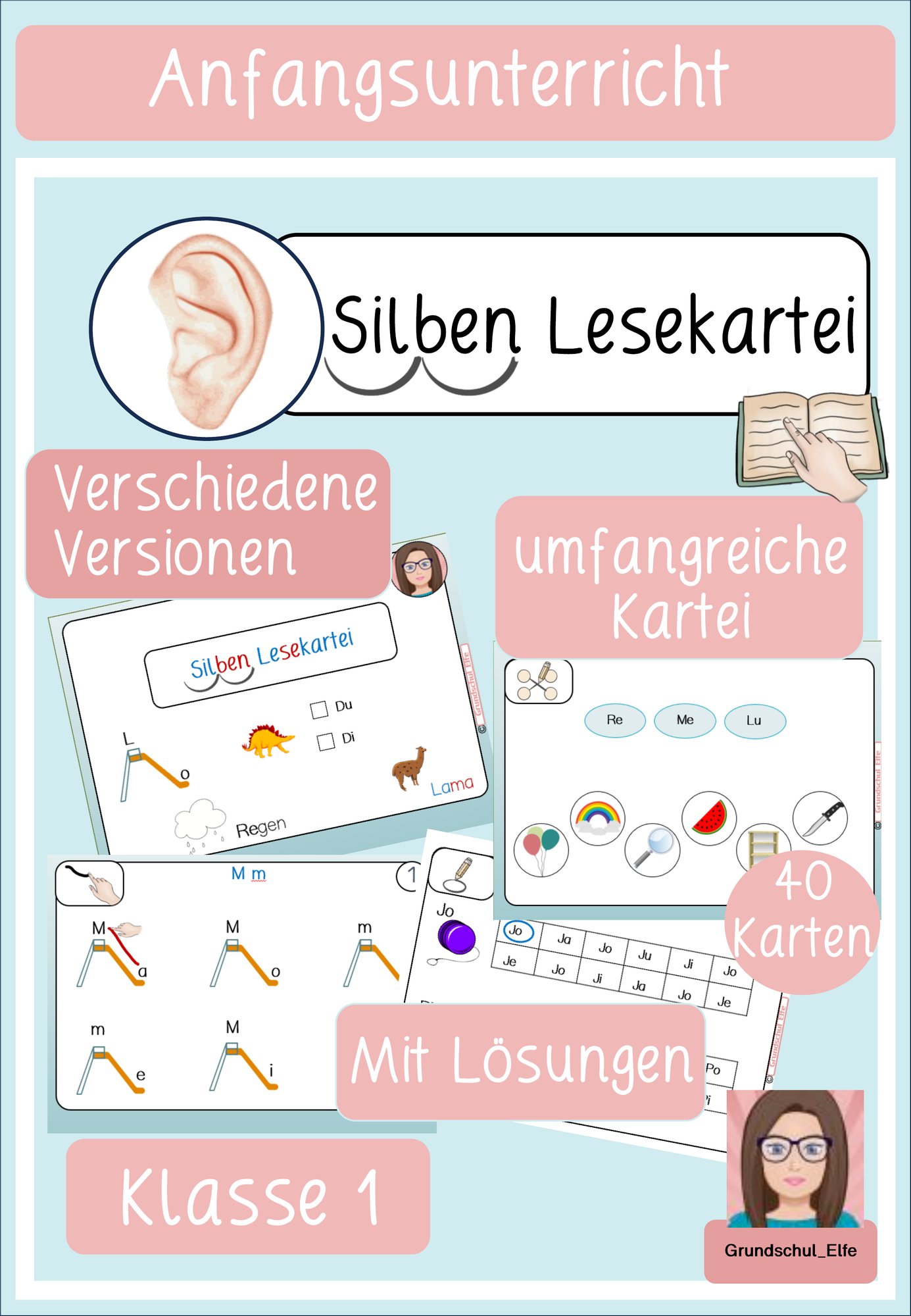 Silben Lesekartei - Erstlesen im Anfangsunterricht ...