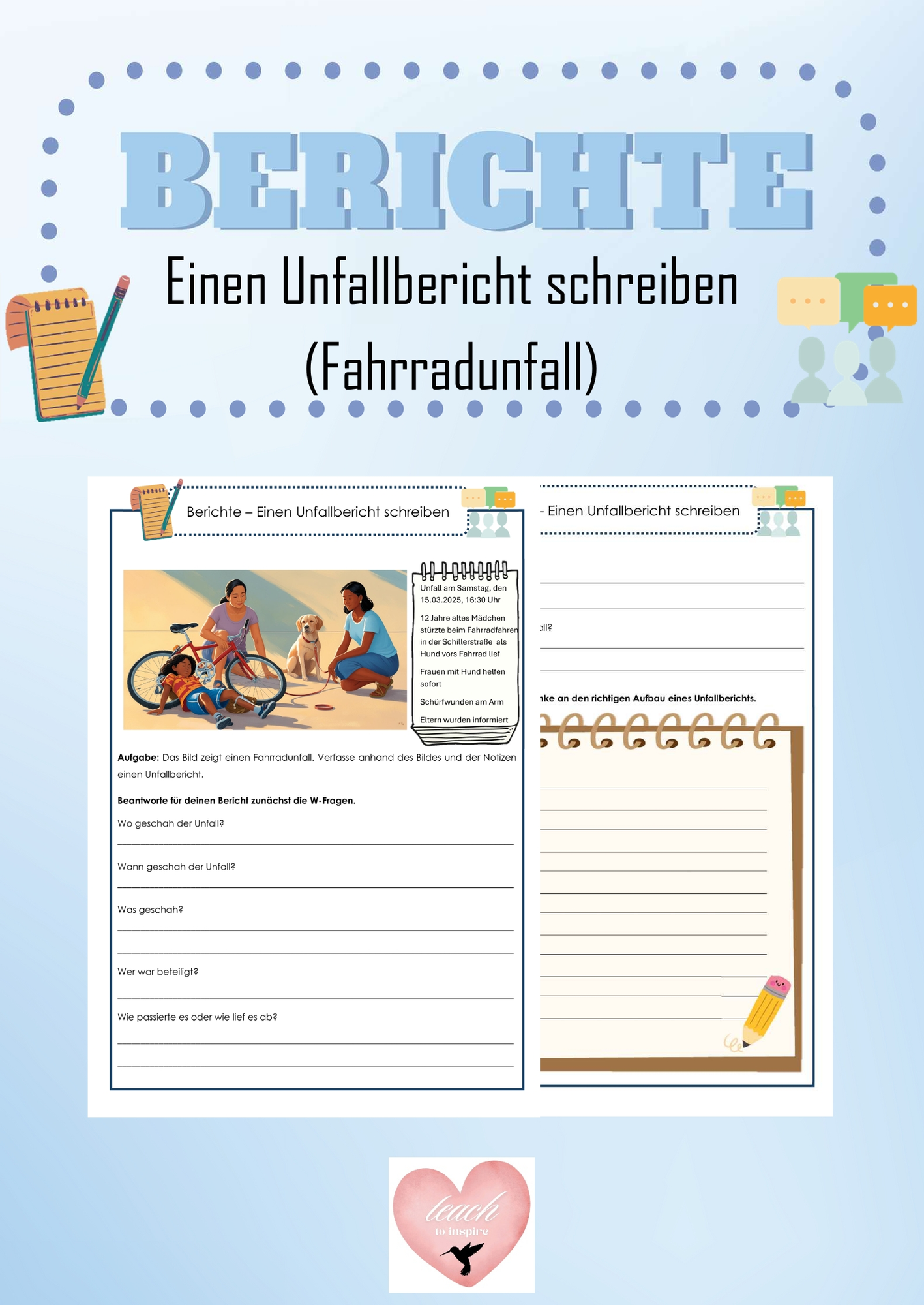 Berichte - Einen Bericht schreiben (Fahrradunfall ...