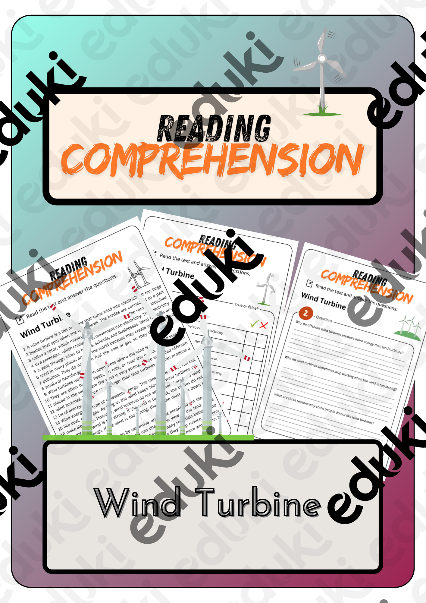 Reading Comprehension - Wind Turbine + Solutions – Unterrichtsmaterial ...