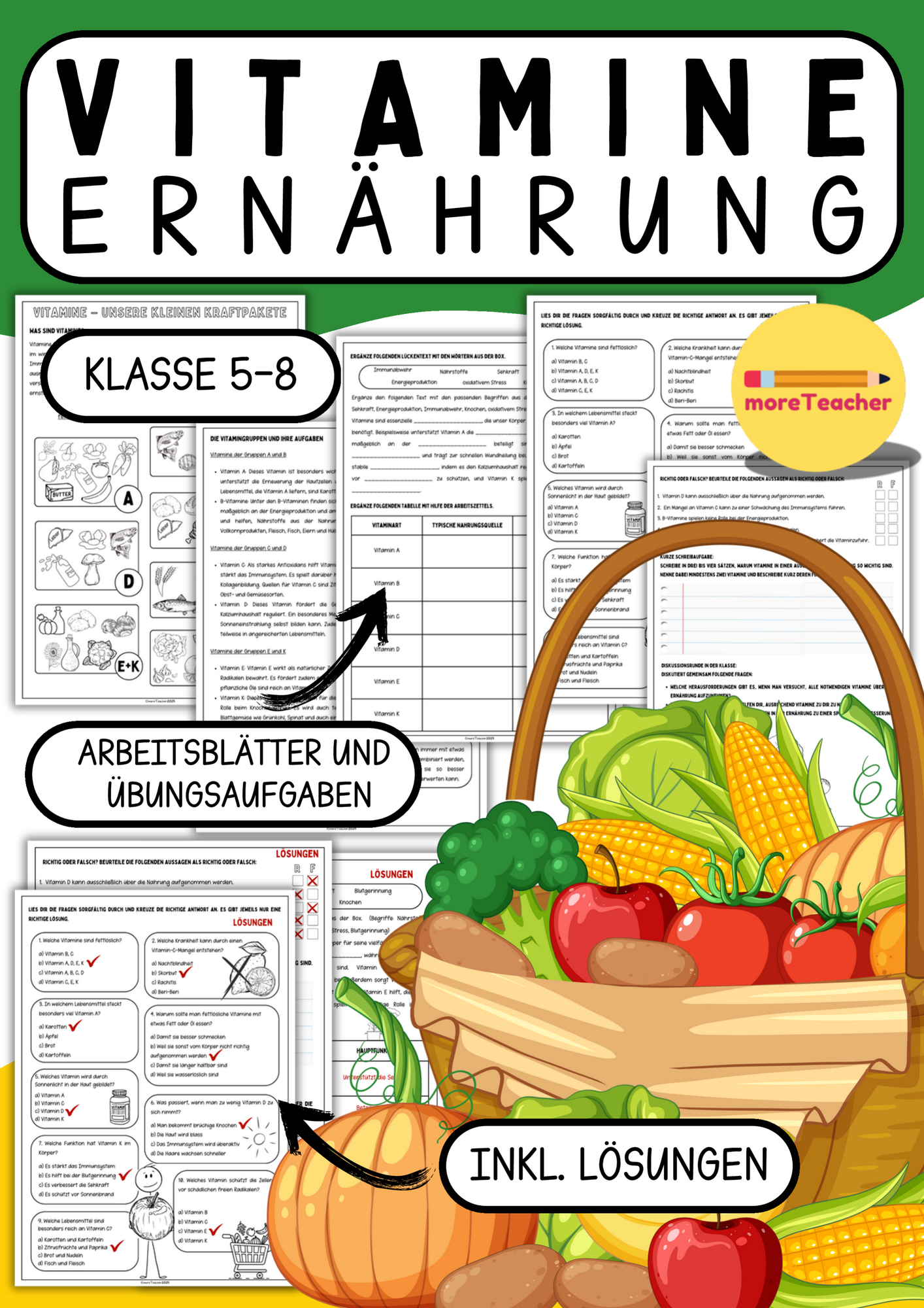 Alles über Vitamine – Arbeitsblätter für Ernährung und Haushalt ...