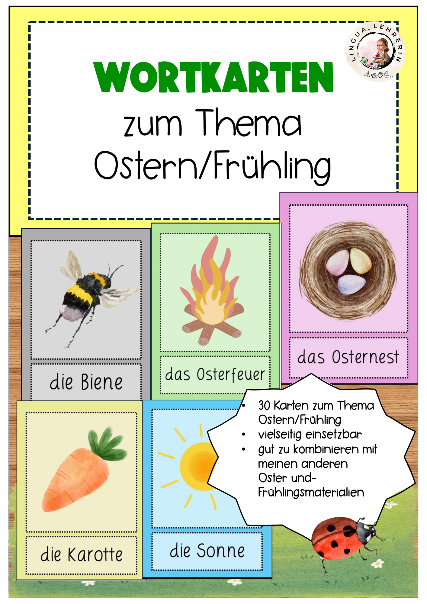 Wortkarten Ostern Frühling DaZ Grundschule Lernposter ...