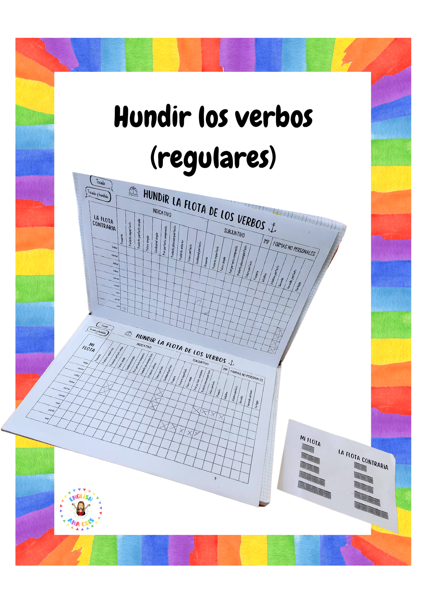 Hundir los verbos (regulares) Tiempos verbales - material de la ...