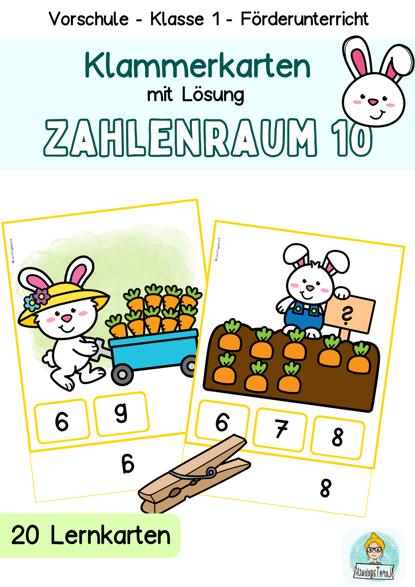 Mathe Klammerkarten, ZR 10, Vorschule, Klasse 1, Fördermaterial ...