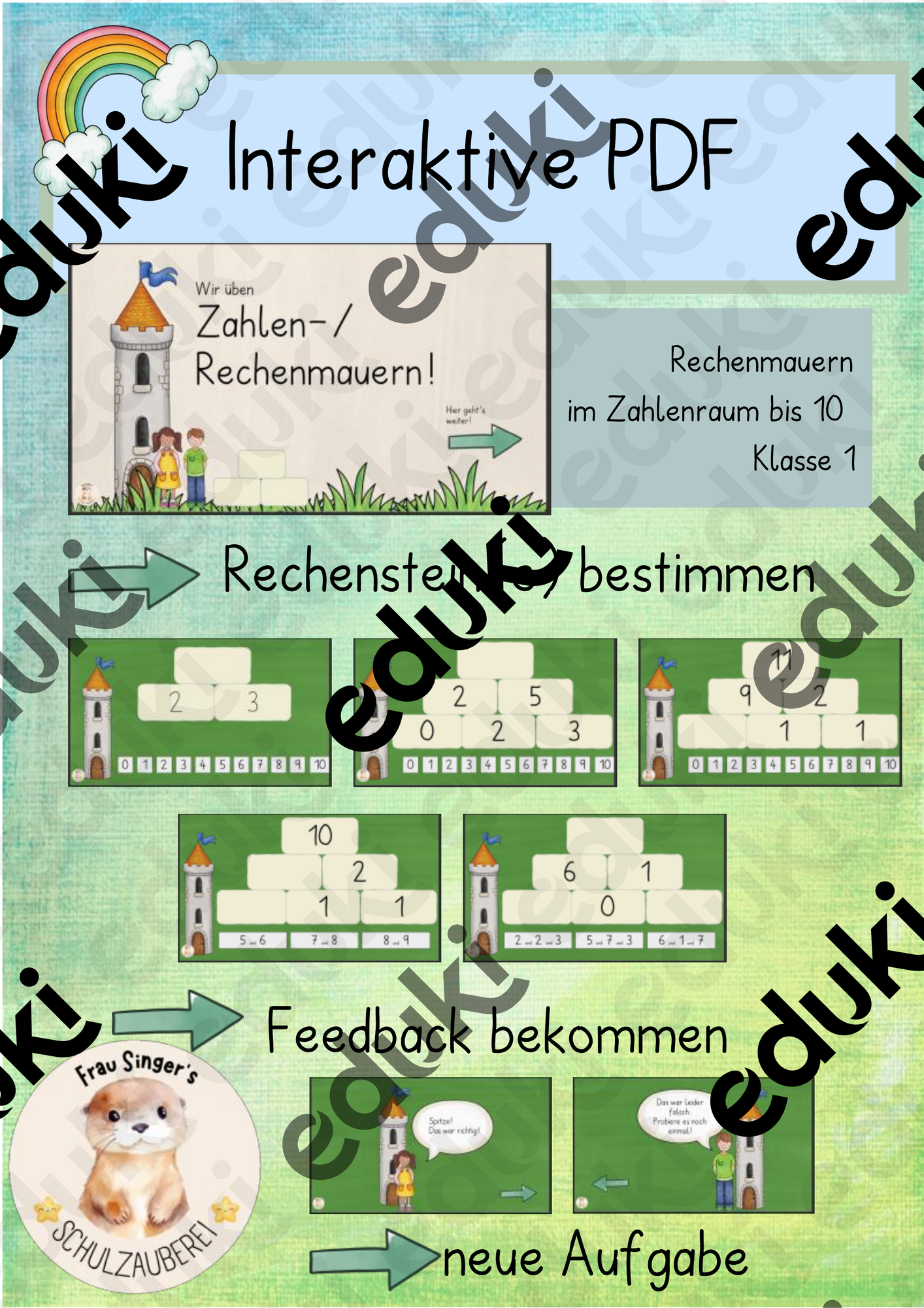 Zahlenmauern ZR bis 10 Interaktive PDF – Unterrichtsmaterial im Fach ...
