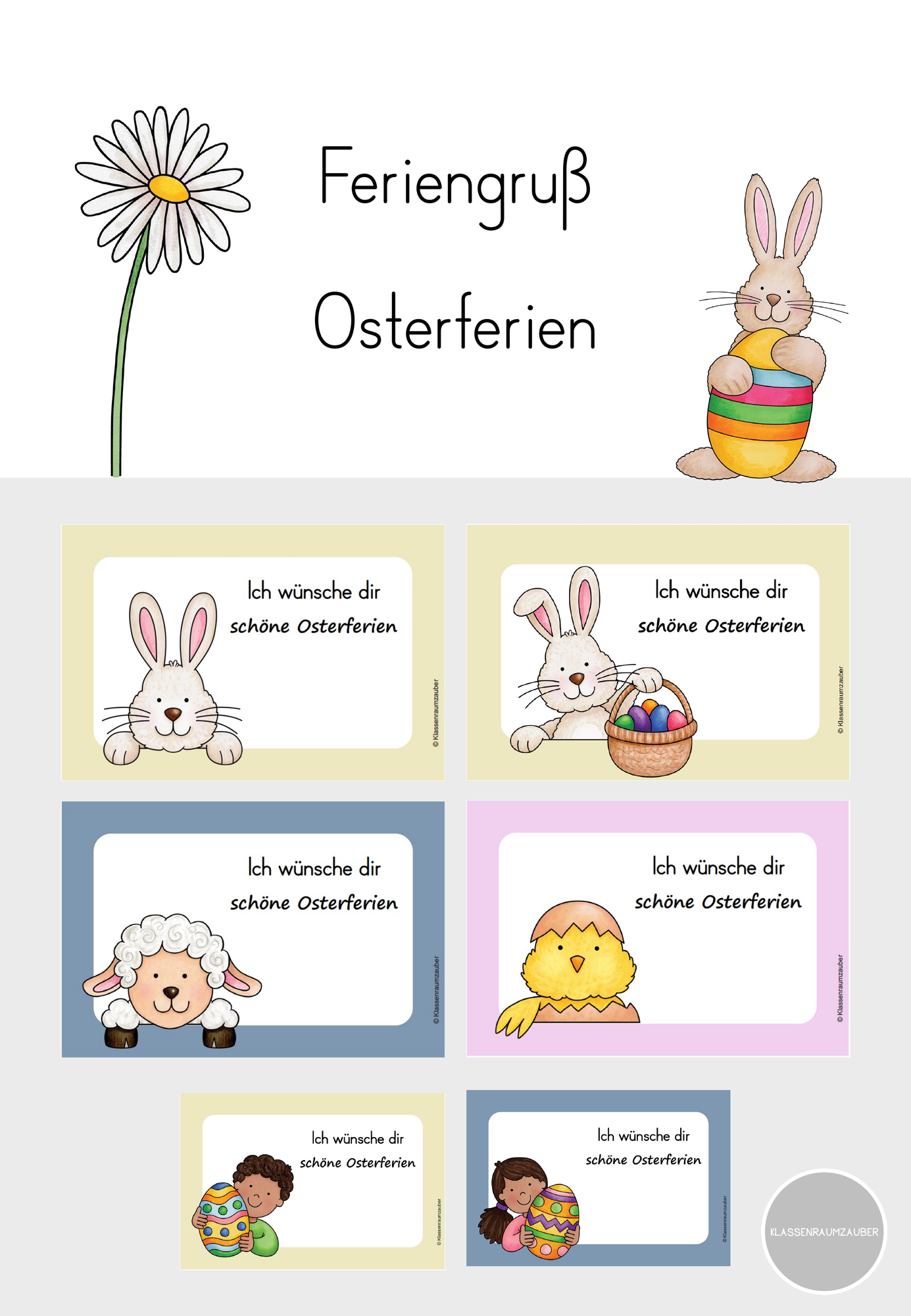 Feriengruß Ostern - Osterferien Klasse 1 - 4 – Unterrichtsmaterial im ...