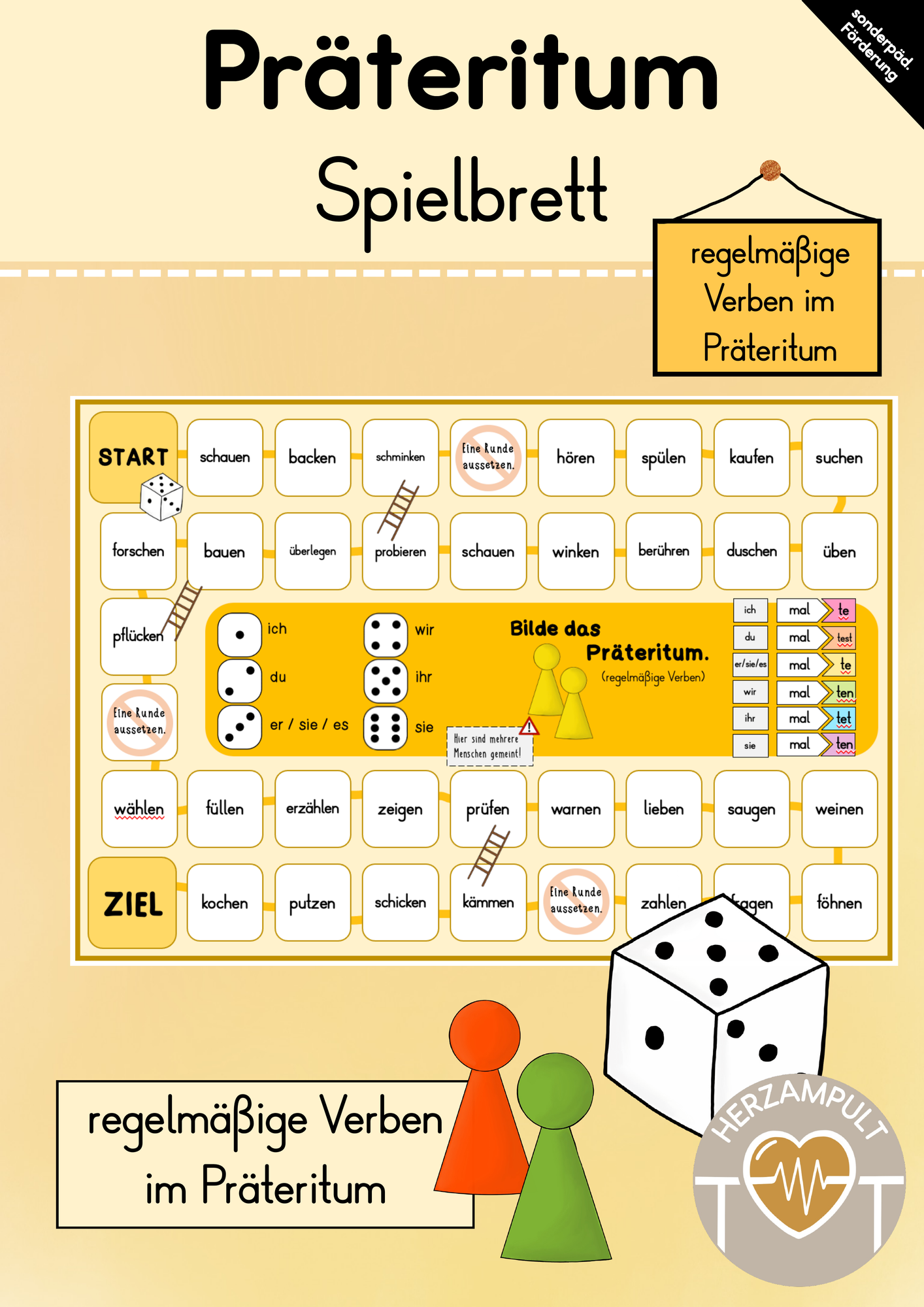 Spielbrett - Präteritum (regelmäßige Verben) – Unterrichtsmaterial in ...
