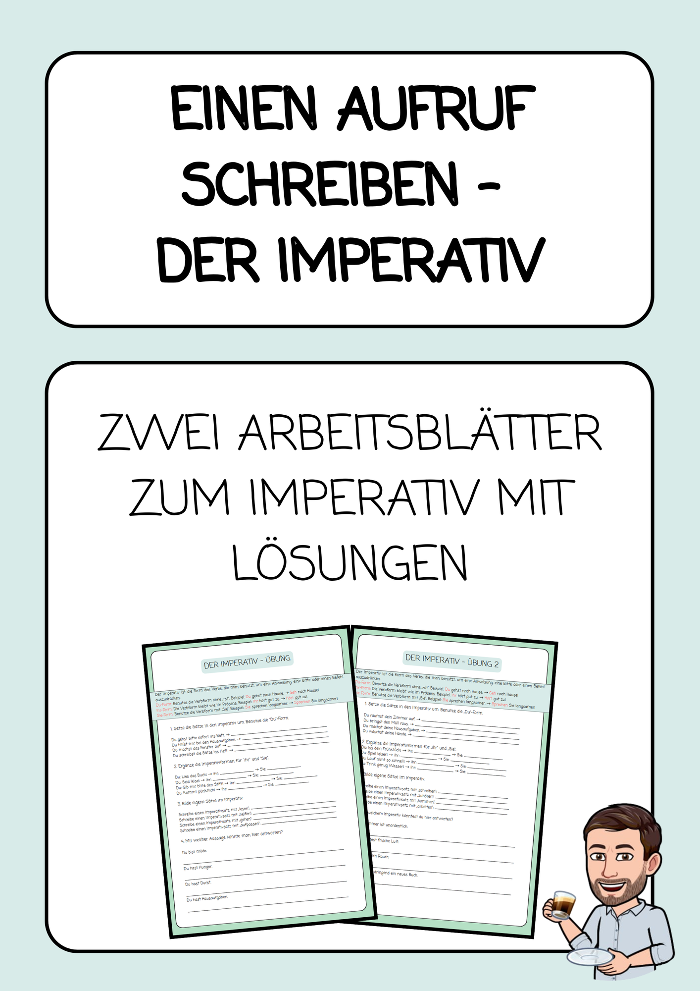 Der Imperativ - Arbeitsblätter mit Lösungen – Unterrichtsmaterial im ...