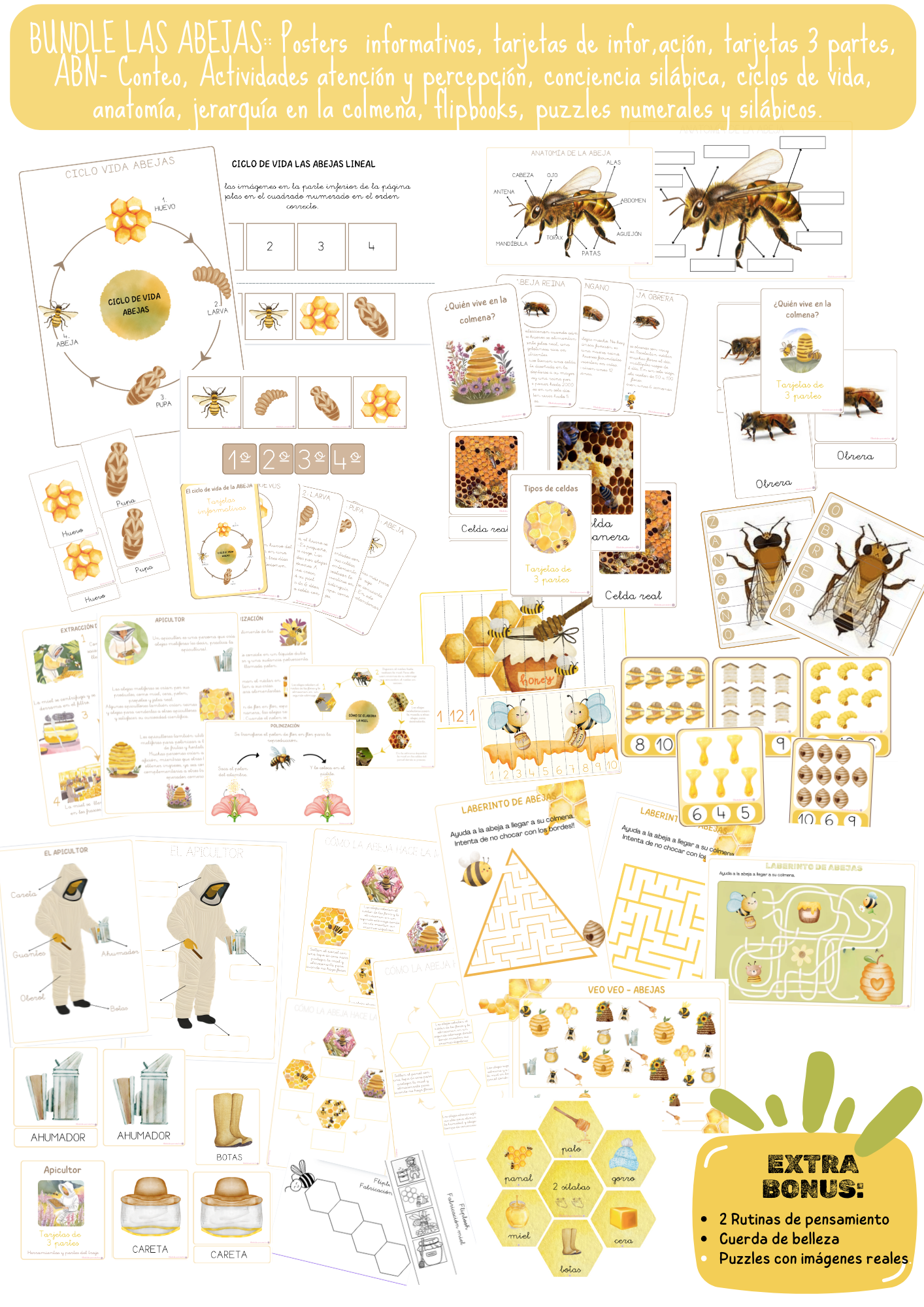 BUNDLE LAS ABEJAS. Unidad de estudio. - material de la siguiente ...