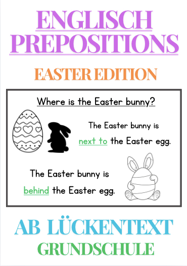 Englisch prepositions Easter Bunny Lückentext Arbeitsblatt ...