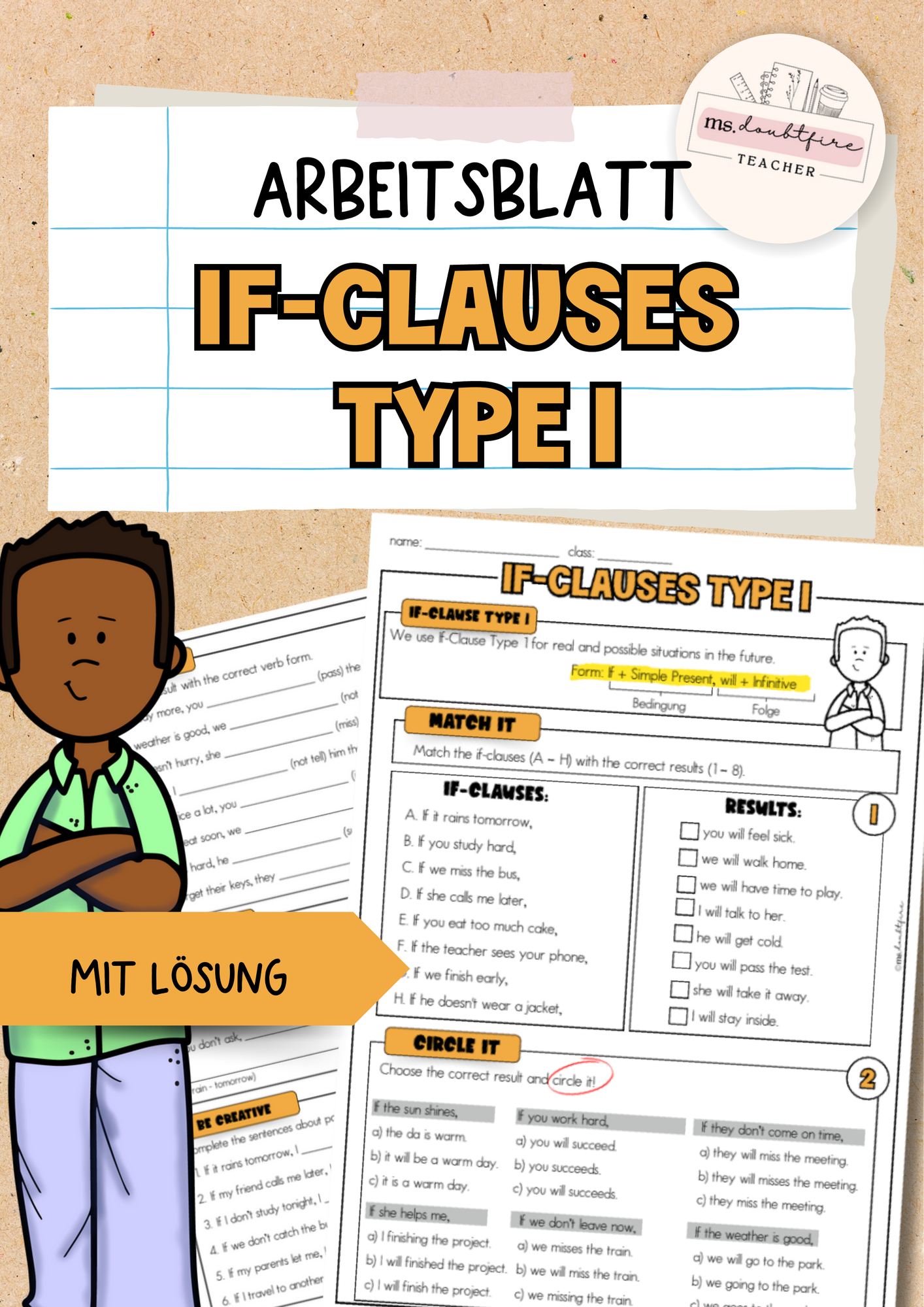 If-Sätze 1 | Arbeitsblatt | If-Clauses | Conditional | Grammar | Übungen – Unterrichtsmaterial ...