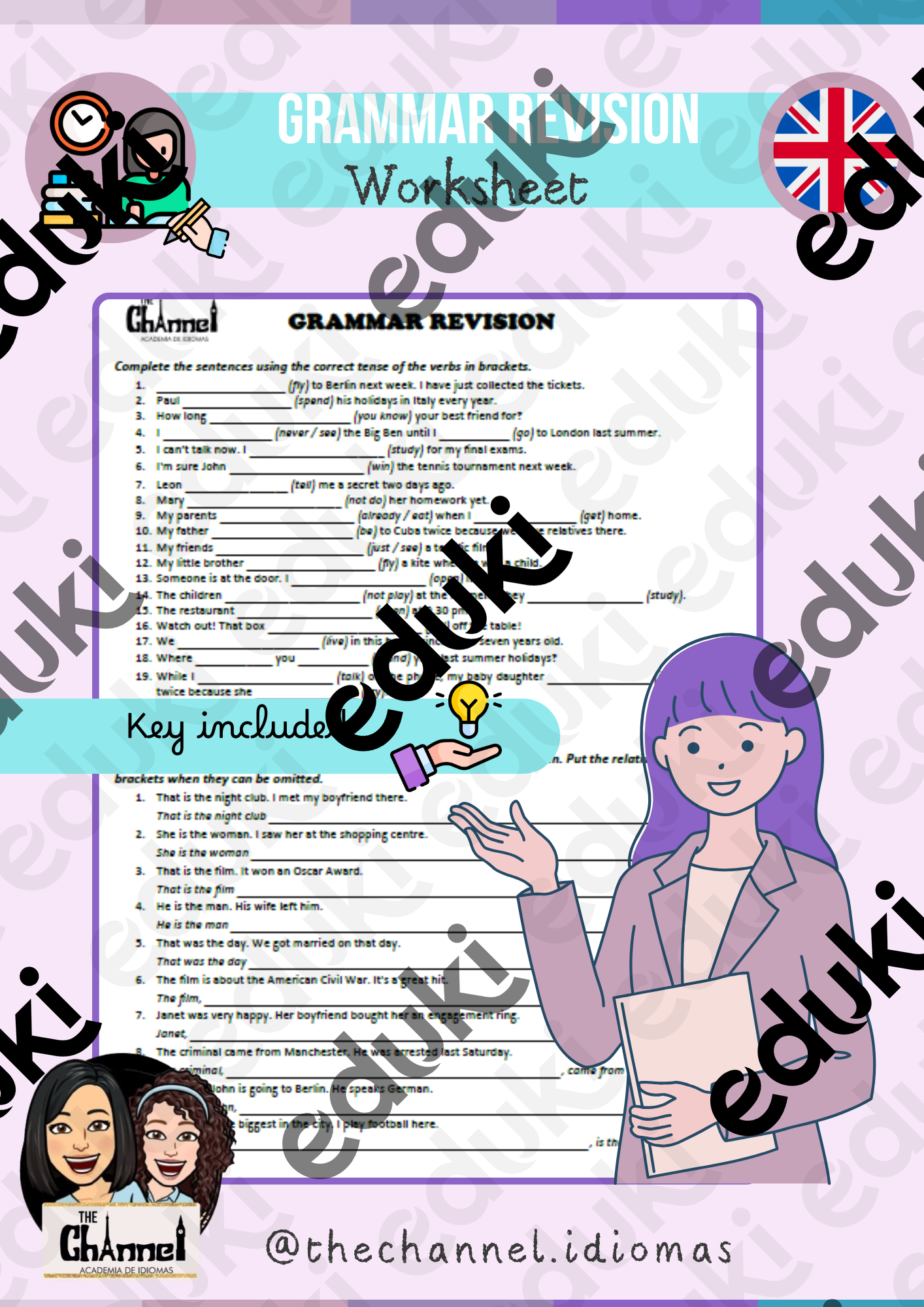 ENGLISH GRAMMAR REVISION – Worksheet - material de la siguiente ...