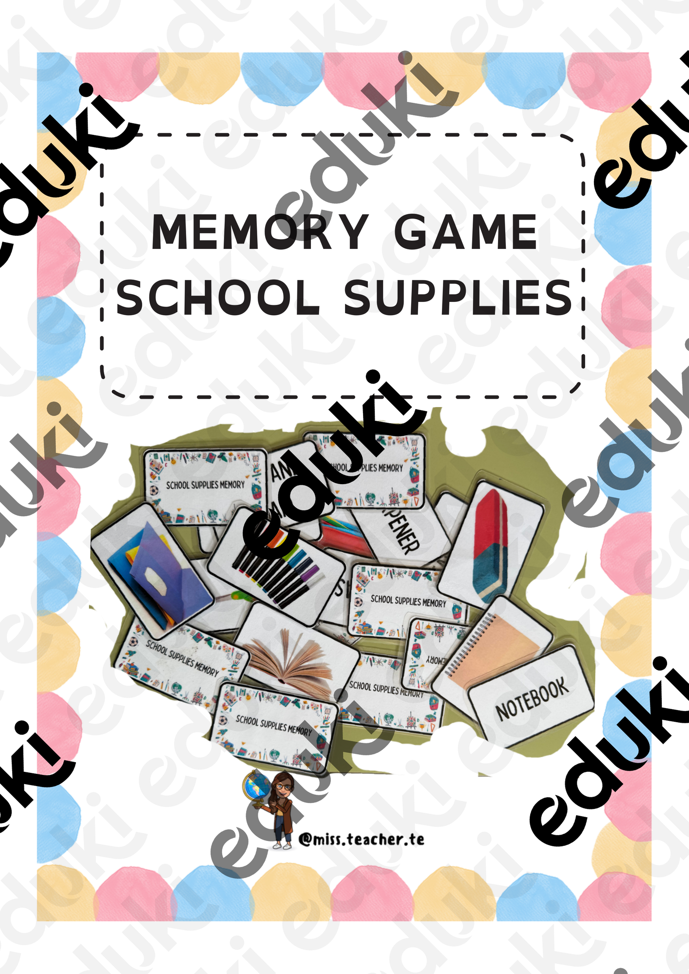School Supplies Memory cards - material de la siguiente asignatura ...