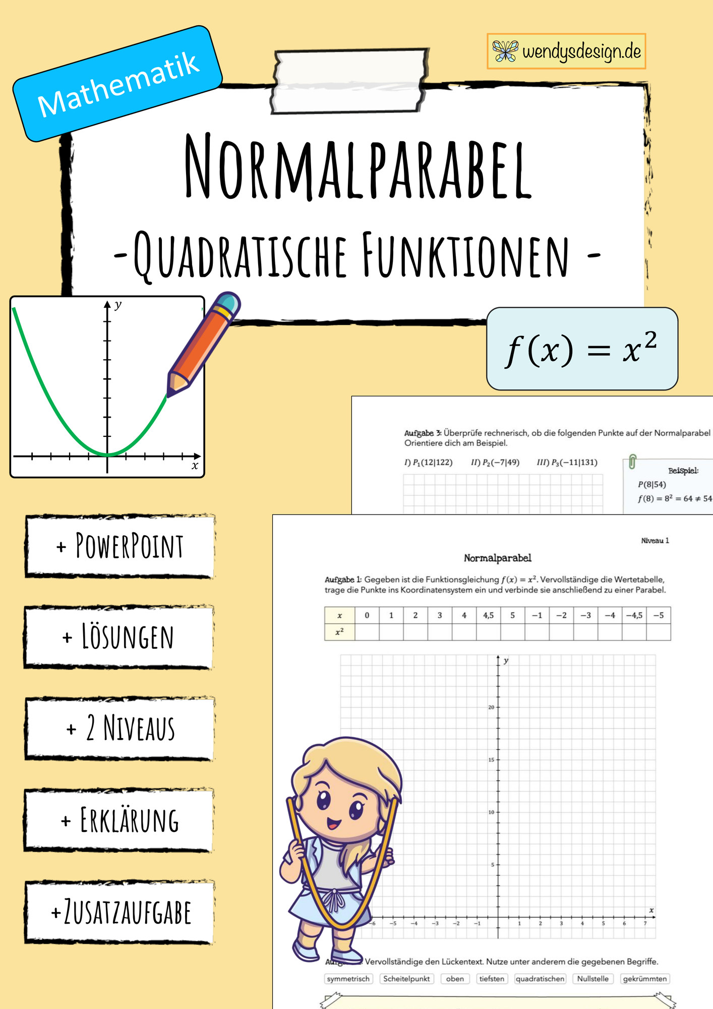 Arbeitsblatt Mathematik Cornelsen Quadratische Funktionen