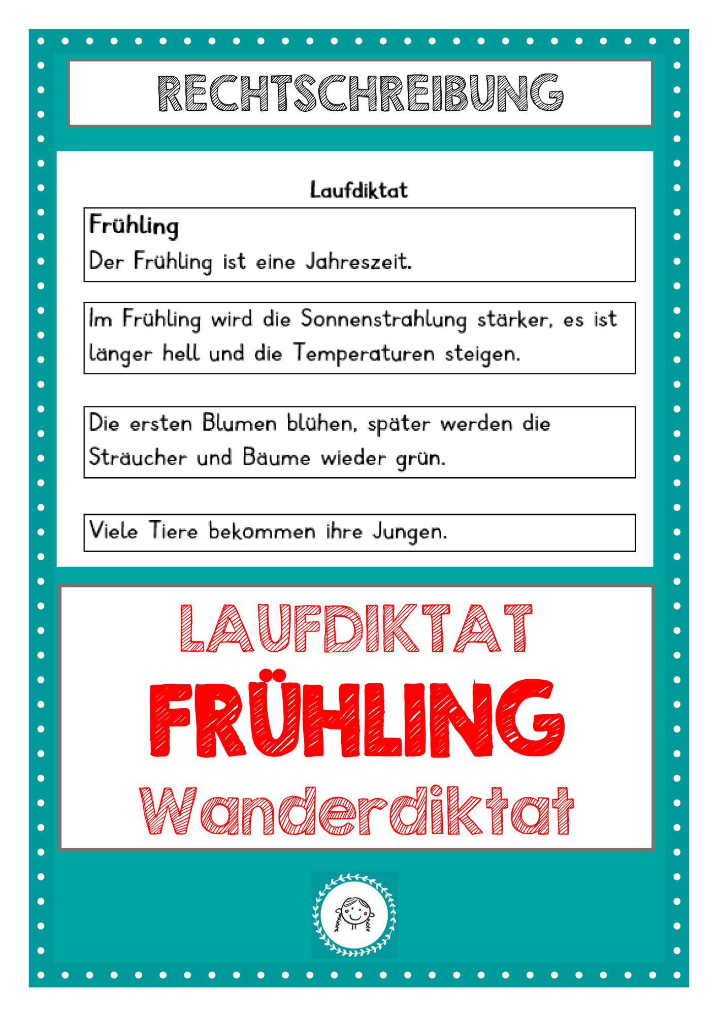 Laufdiktat zum Frühling – Unterrichtsmaterial in den Fächern Deutsch ...