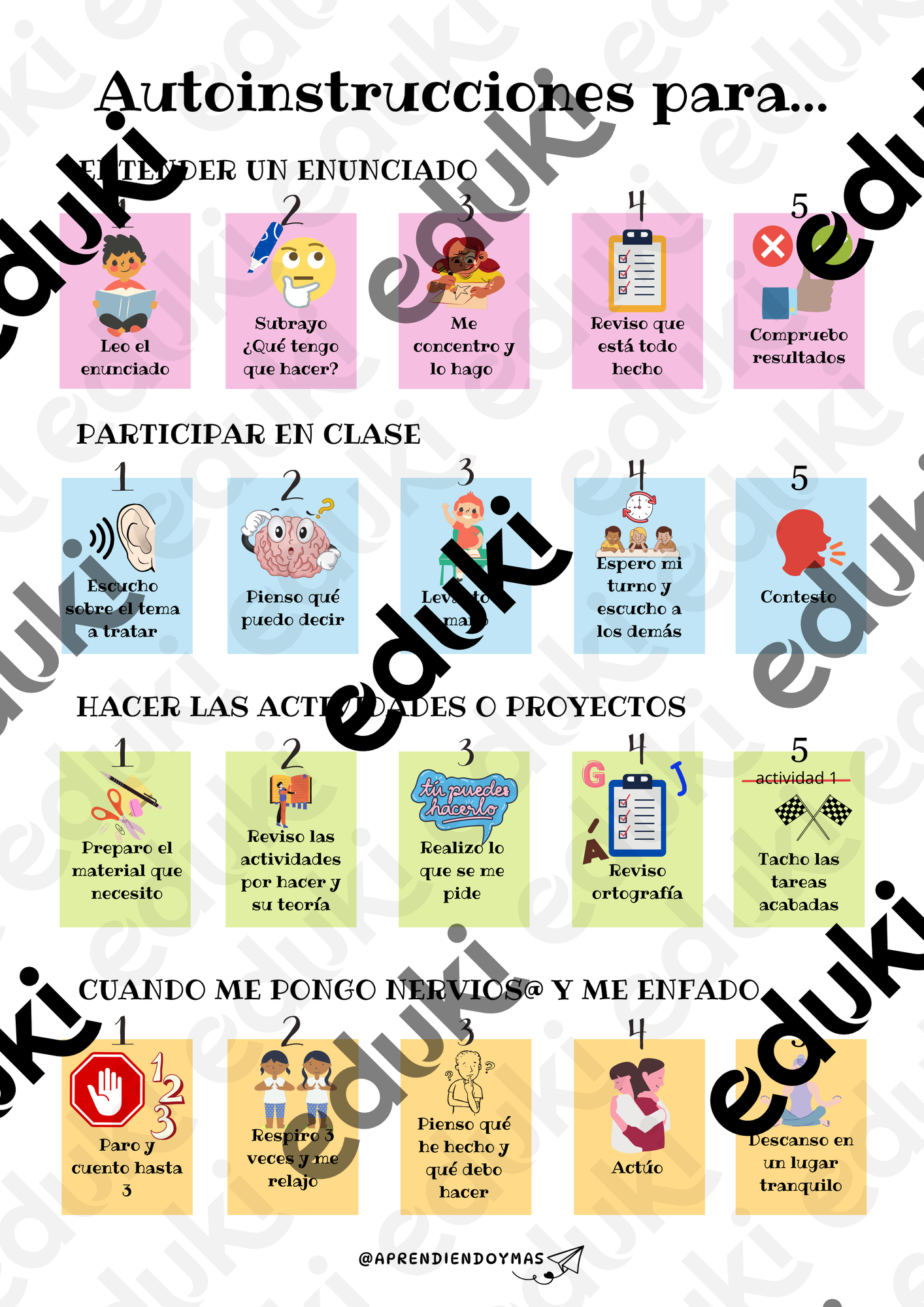 Autoinstrucciones - NEAE - material de la siguiente asignatura Tutoría / Manejo de clase