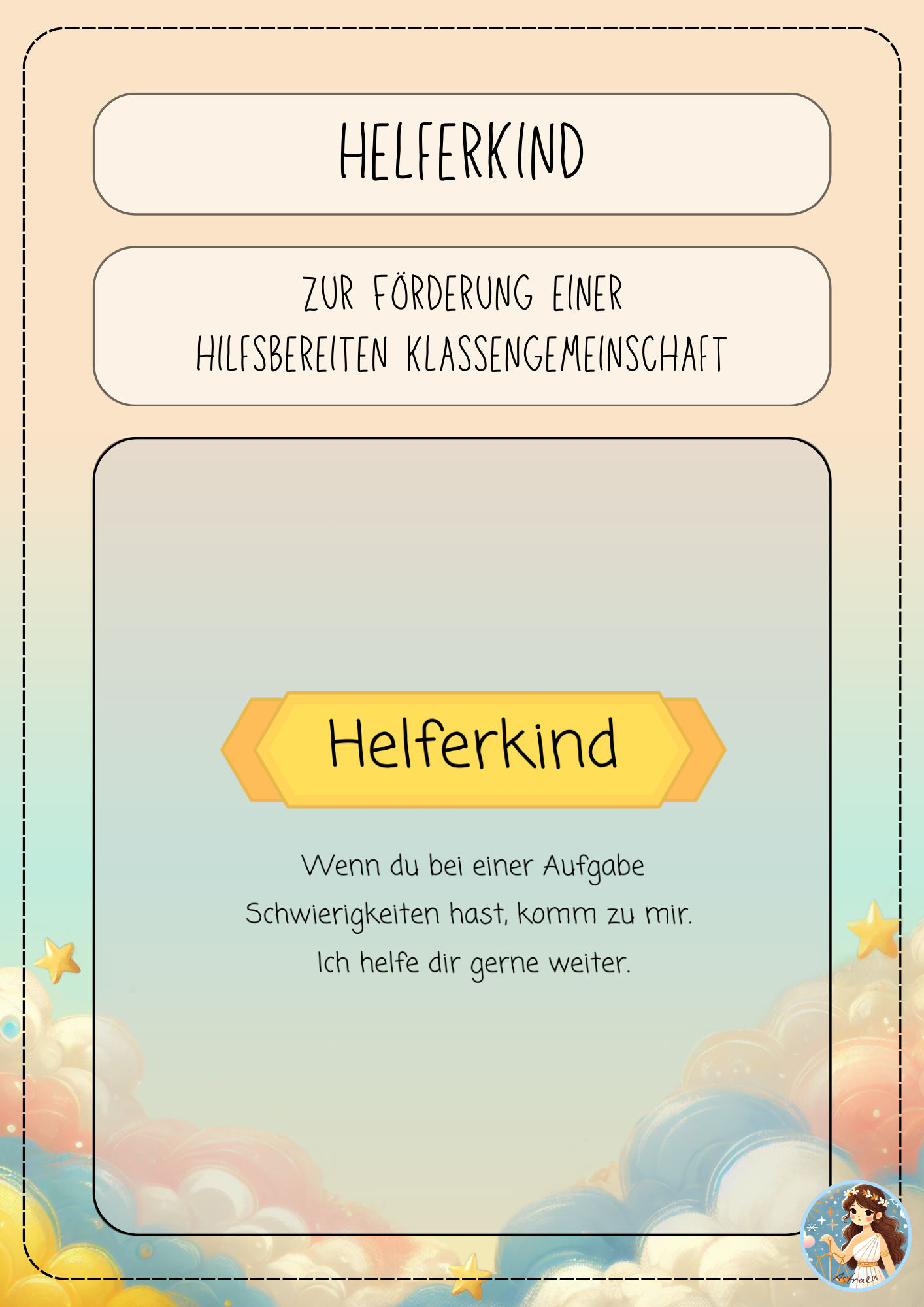 „Helfer-Kinder“-Karten 🤝 in Grau – Unterrichtsmaterial im Fach ...