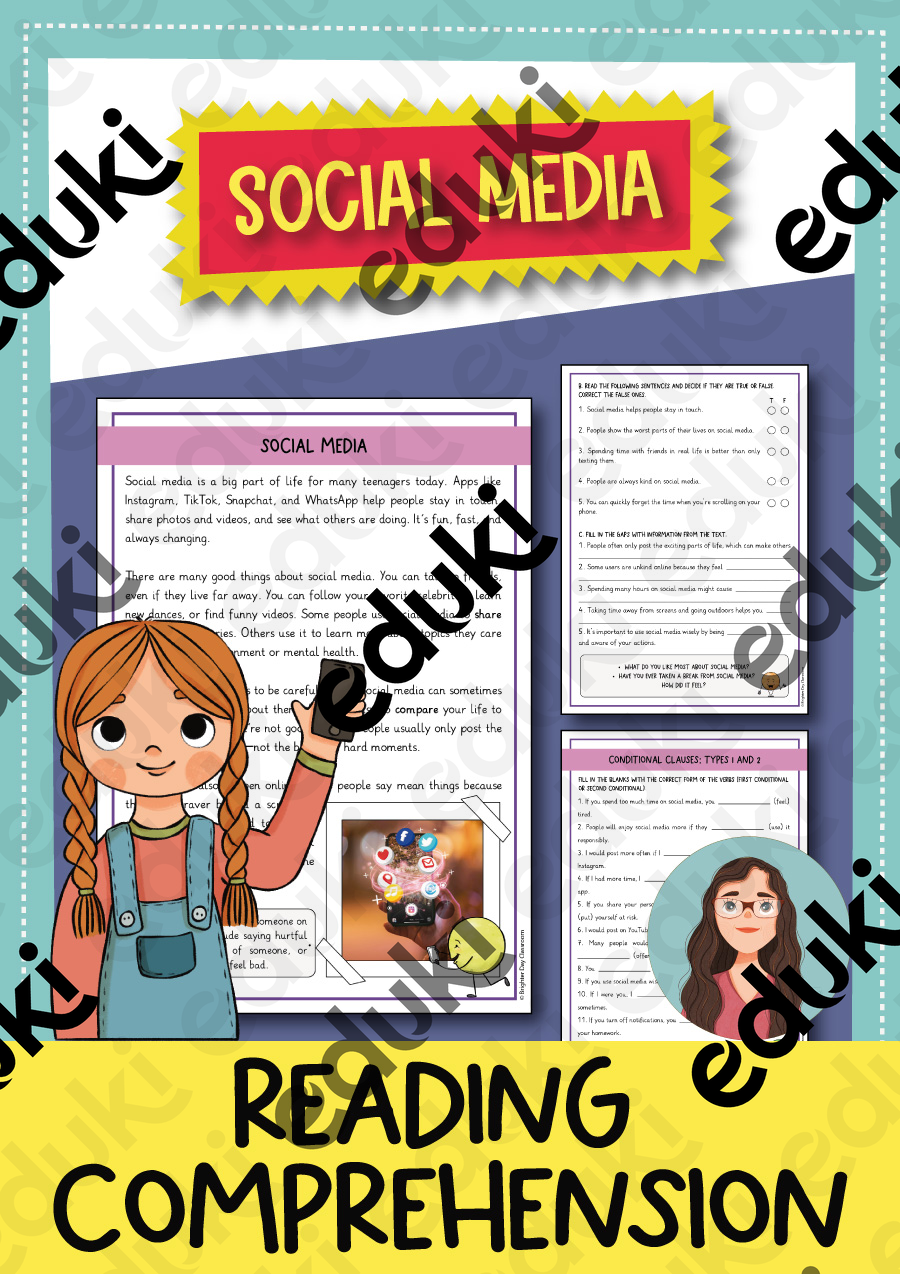 Social Media: reading comprehension and grammar (Englisch ...