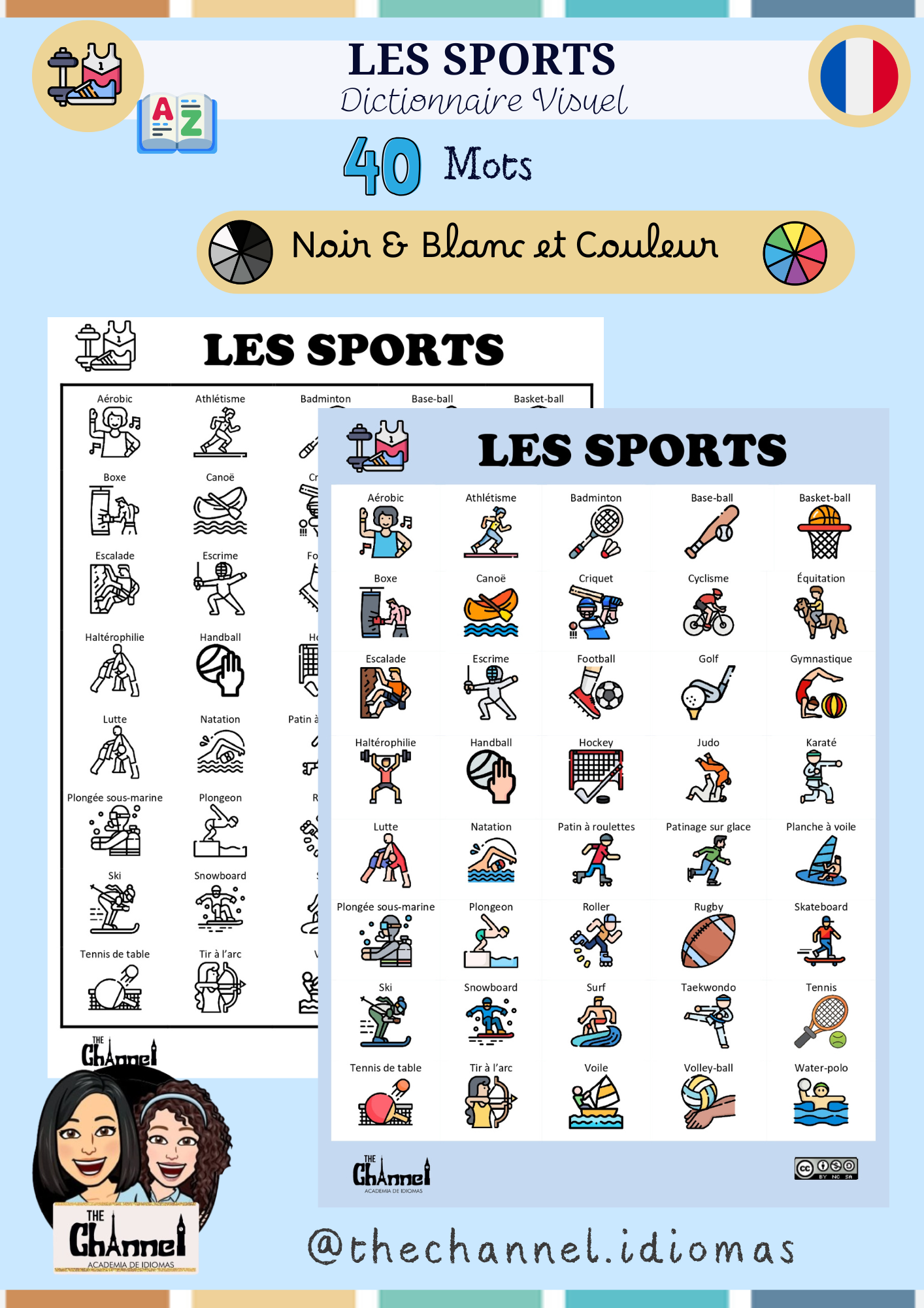 LES SPORTS – Dictionnaire visuel (40 mots) – Unterrichtsmaterial im ...