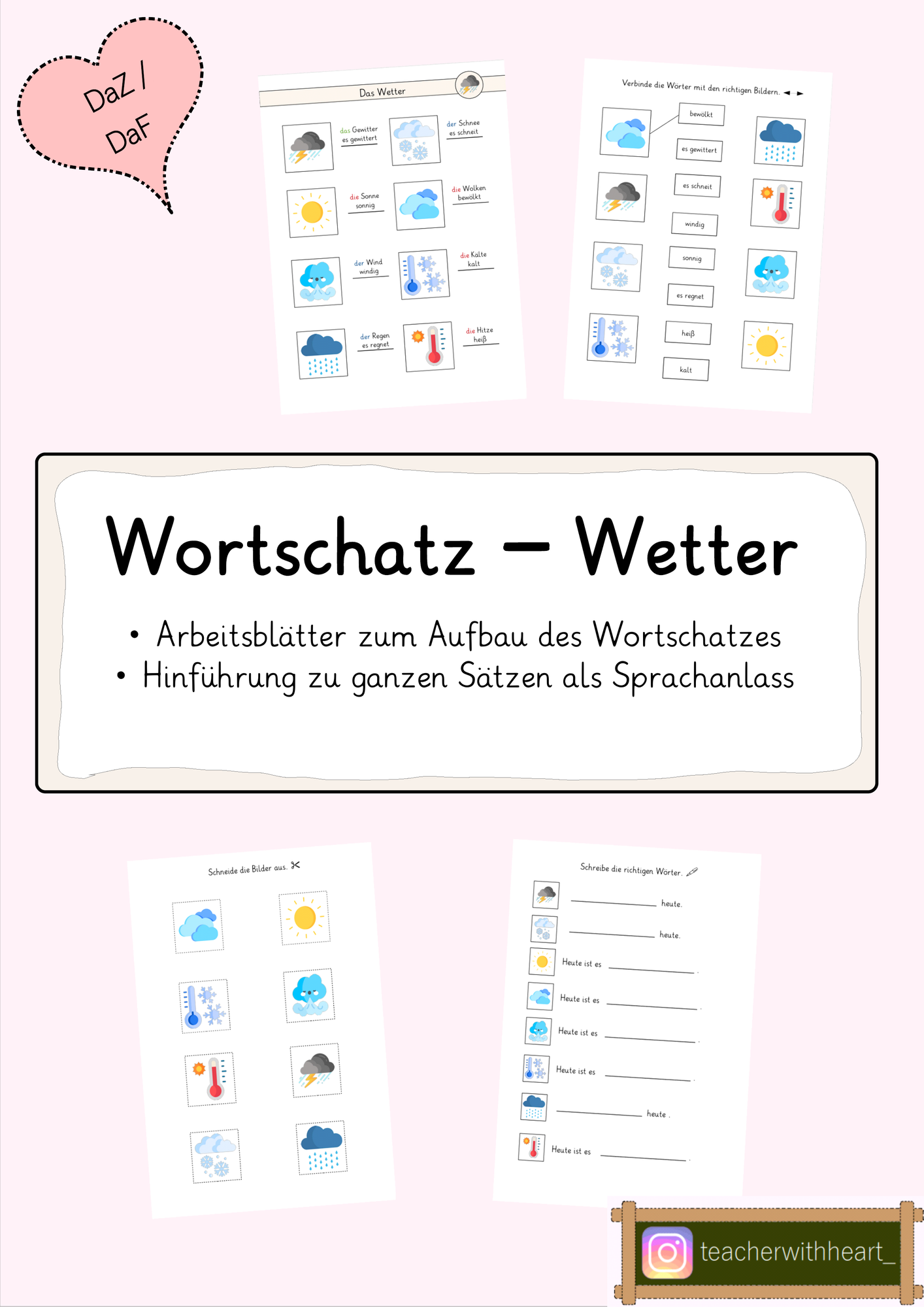 DaZ/DaF: Wortschatz Wetter – Unterrichtsmaterial im Fach DaZ/DaF
