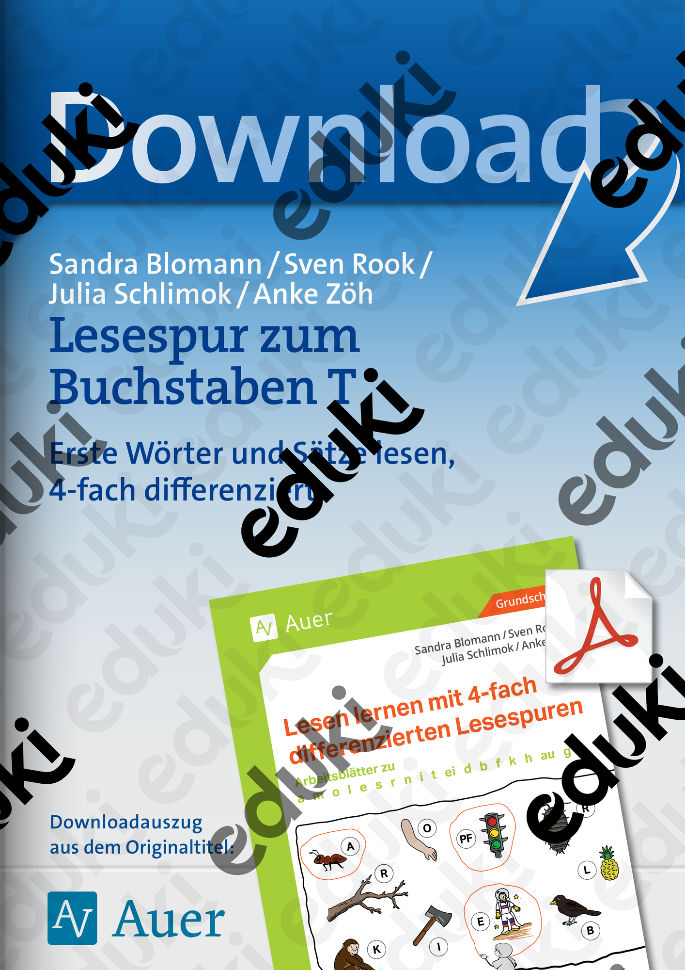 Lesespur zum Buchstaben T – Unterrichtsmaterial im Fach Deutsch