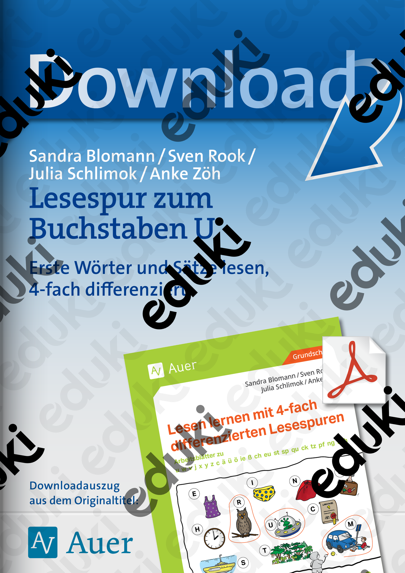 Lesespur zum Buchstaben U – Unterrichtsmaterial im Fach Deutsch