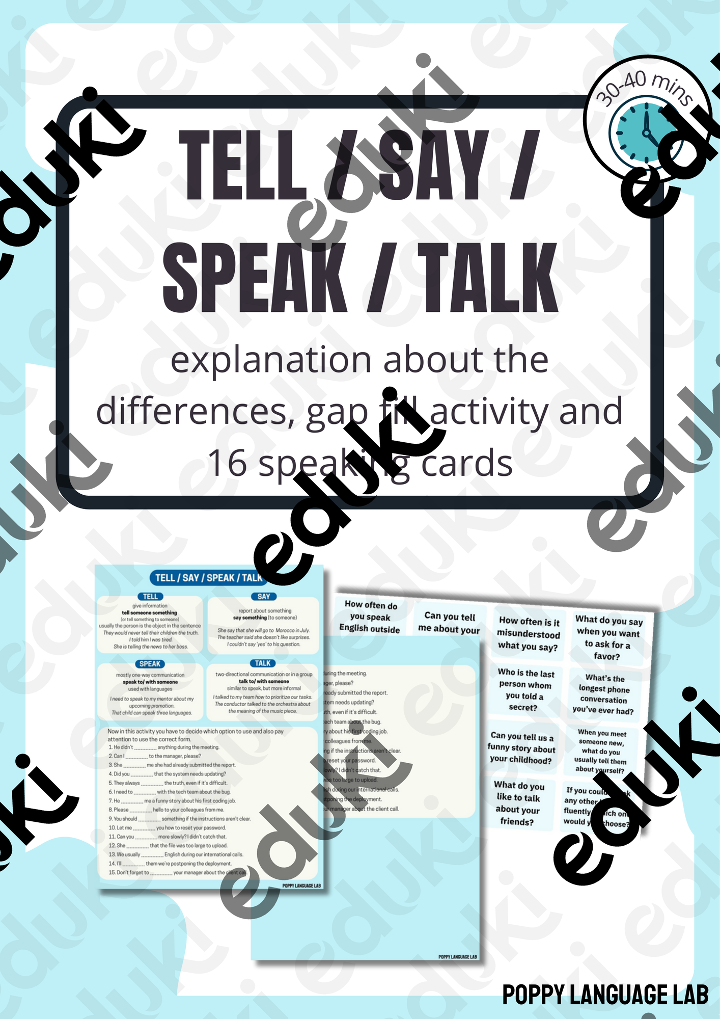 Tell / Say / Speak and Talk - differences explained ...