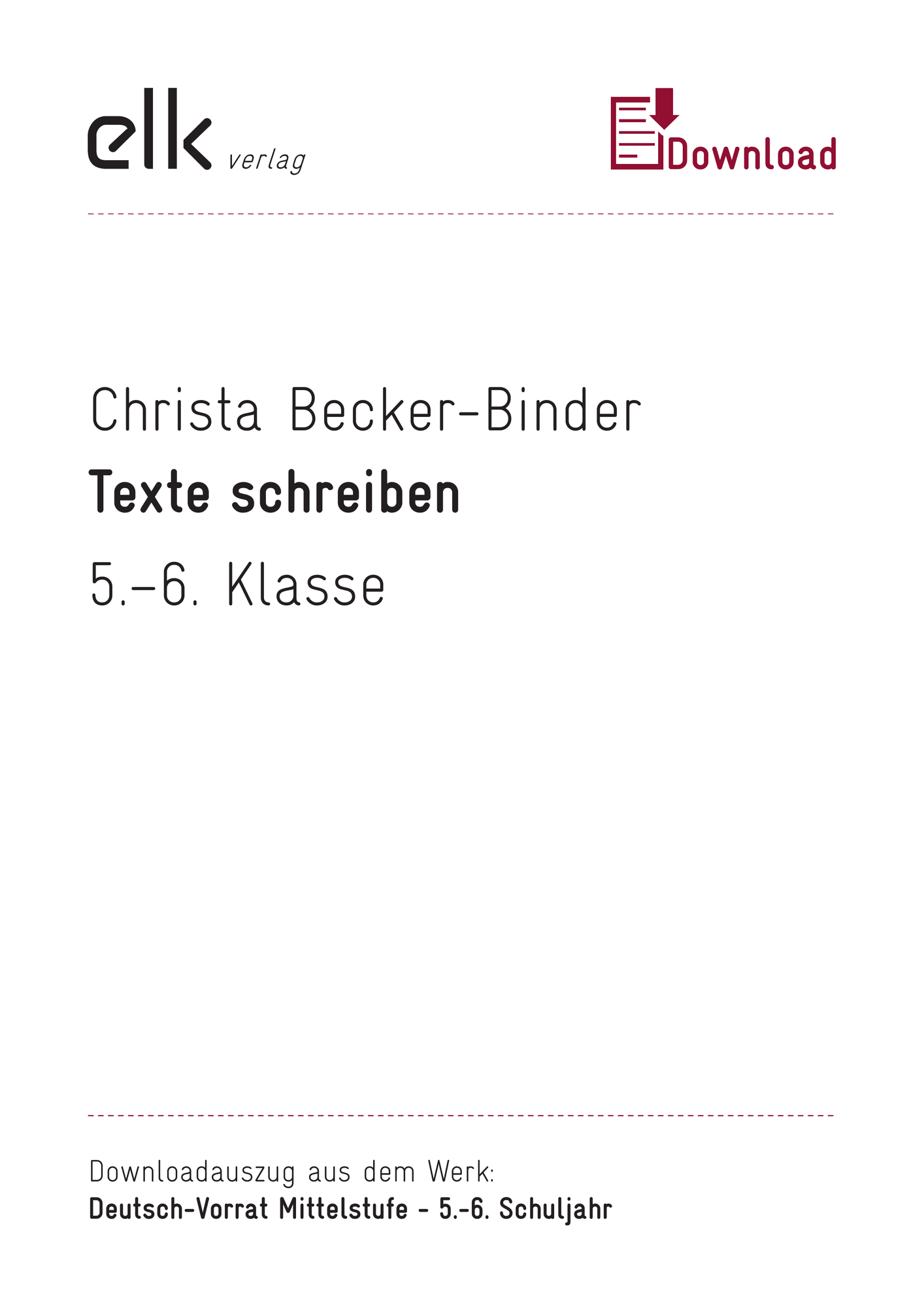 Deutsch-Vorrat Mittelstufe - Texte schreiben – Unterrichtsmaterial im ...