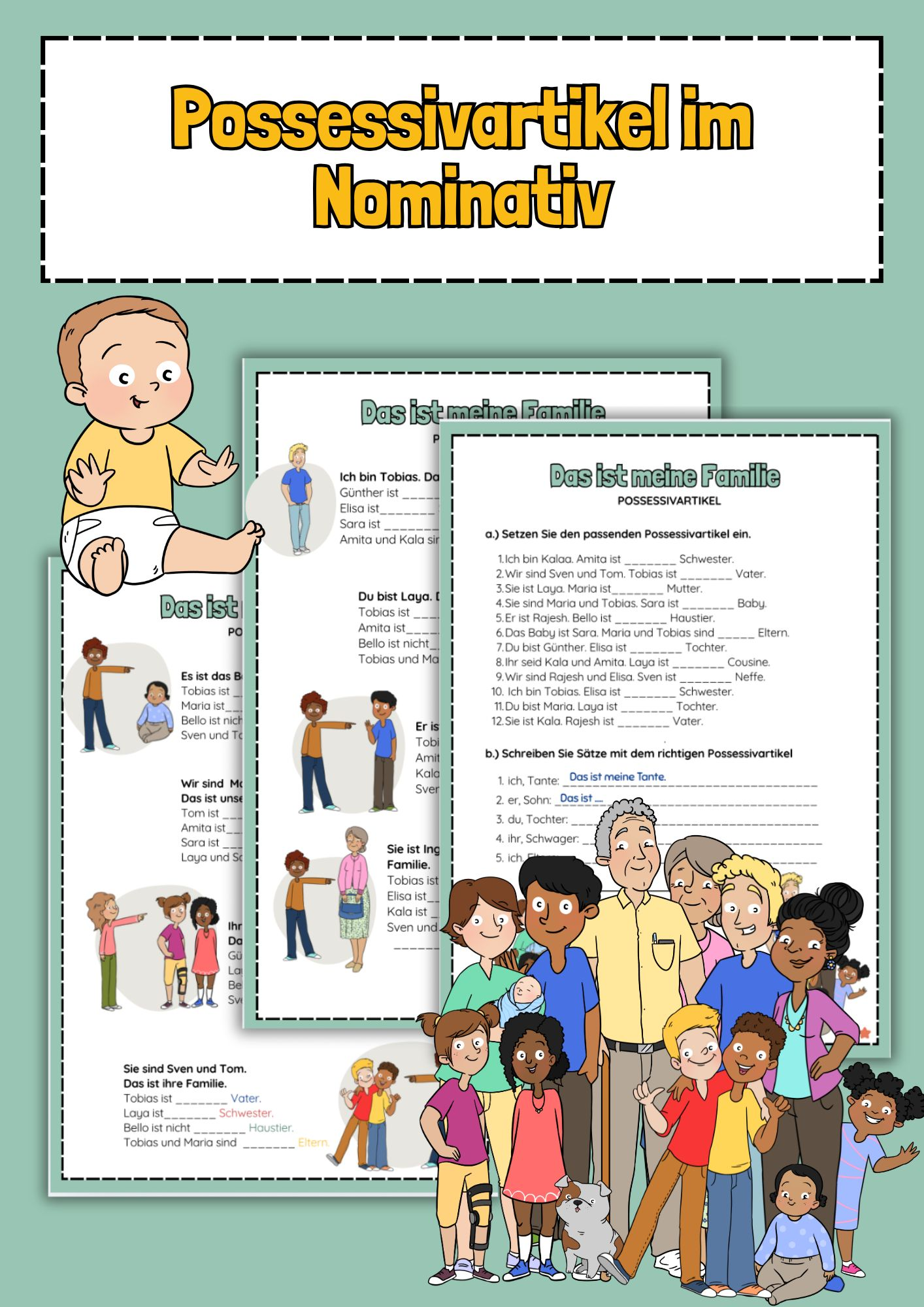 Possessivartikel Arbeitsblätter - DaF/DaZ (A1) – Unterrichtsmaterial im ...