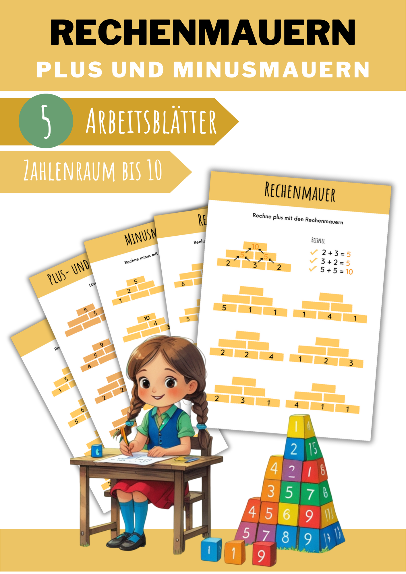 Zahlenmauern bis 10 – Rechenmauern (Addition & Subtraktion ...