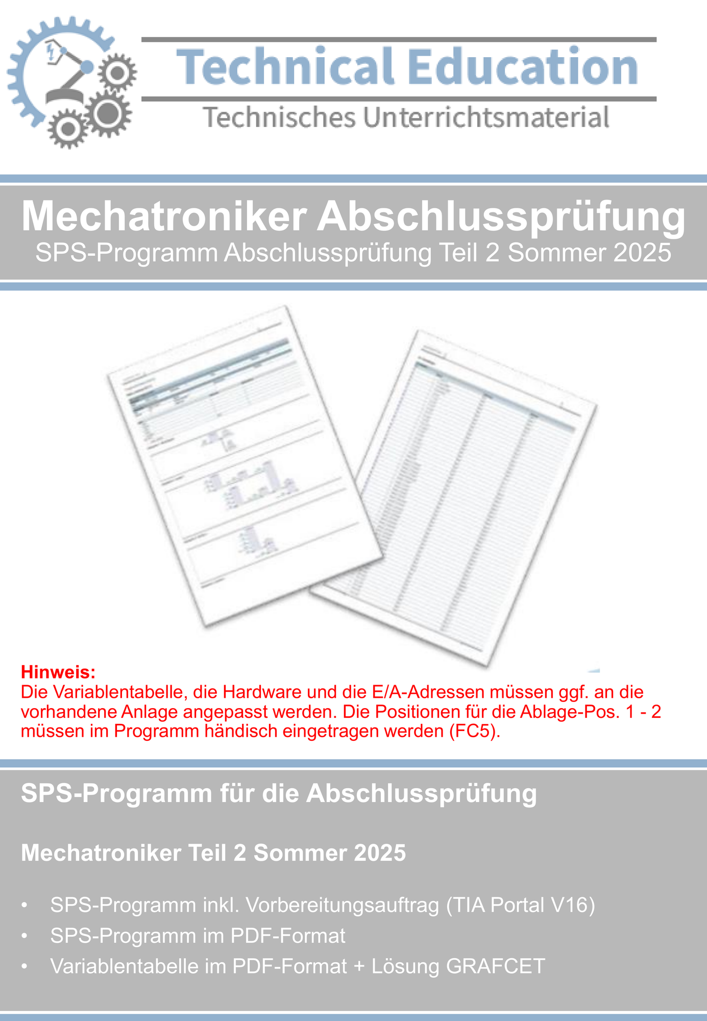 Mechatroniker Abschlussprüfung: SPS-Programm AP2 Sommer 2025 ...