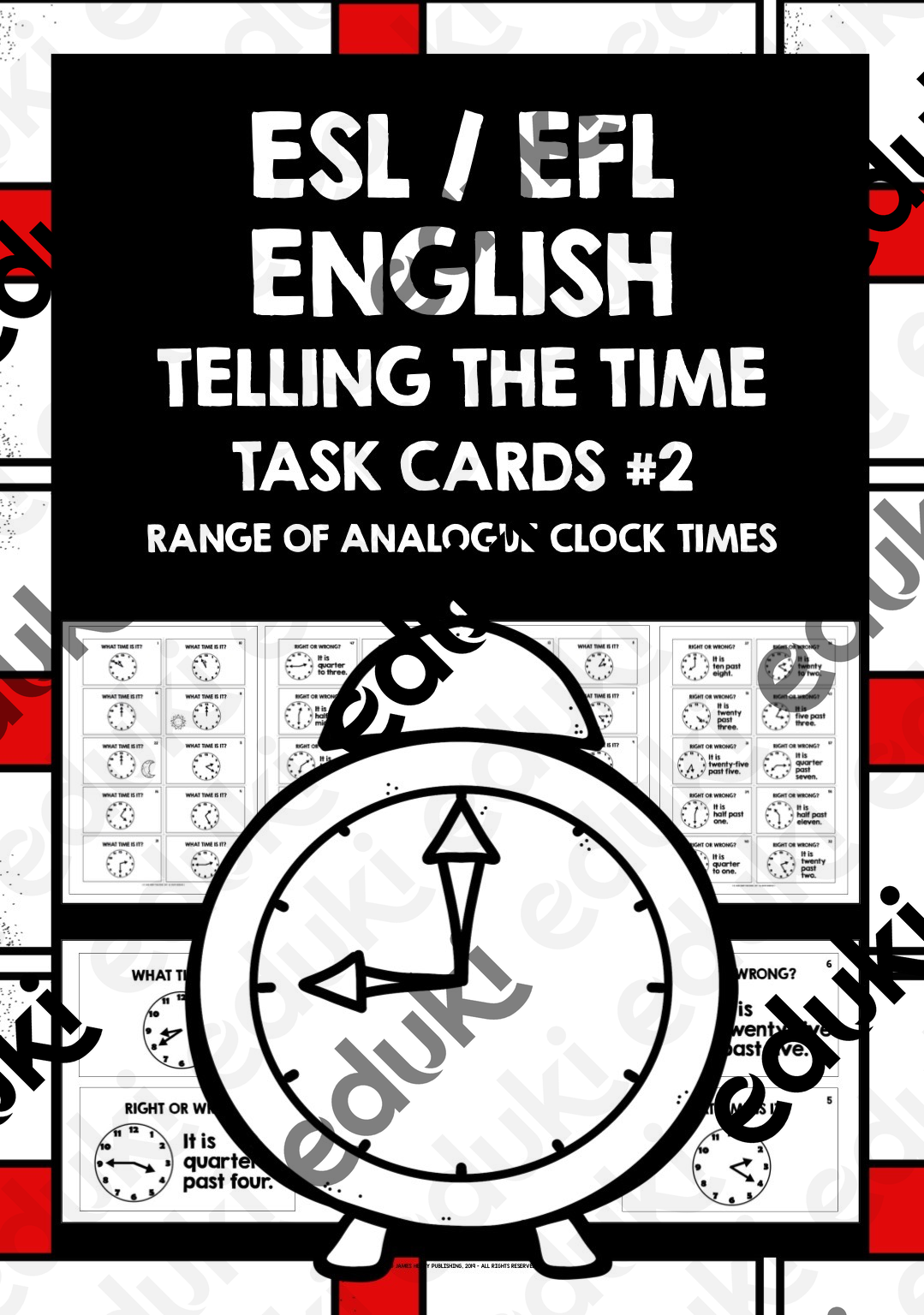 ENGLISH TELLING THE TIME TASK CARDS ANALOGUE CLOCK TIMES ...