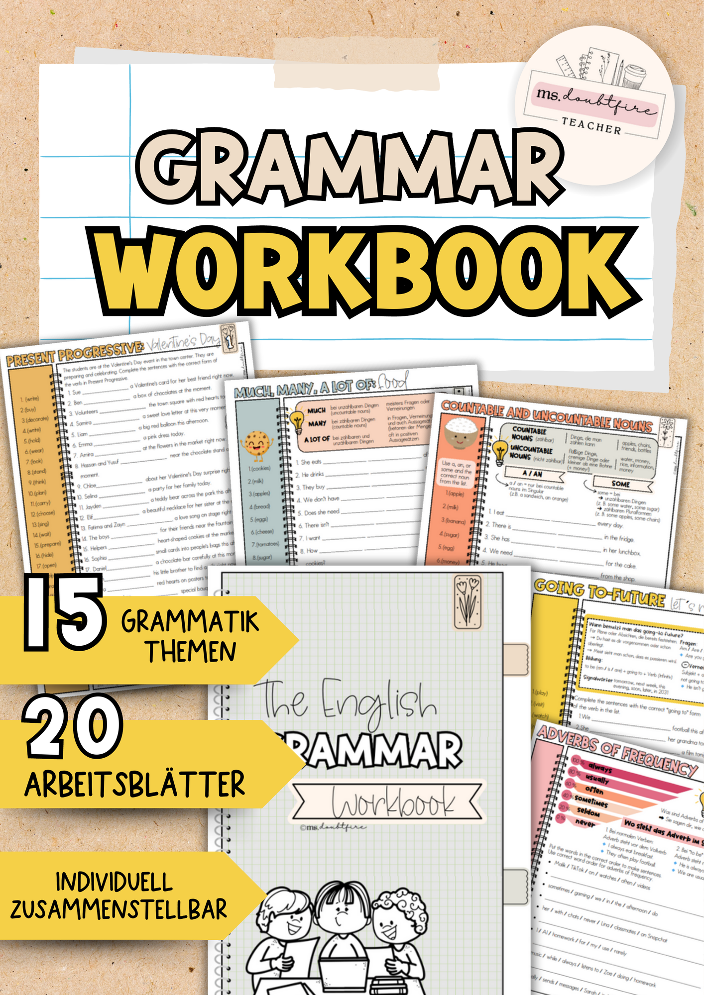 Grammar Workbook | Englisch Grammatik 7 - 9 | 15 Themen | Arbeitsheft ...