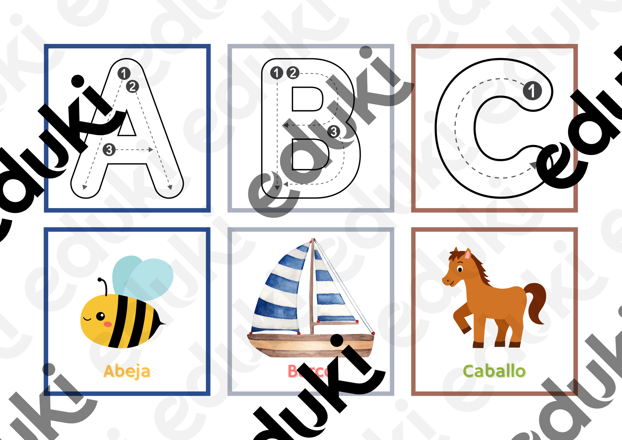 Tarjetas educativas trazo del abecedario - material de la siguiente ...