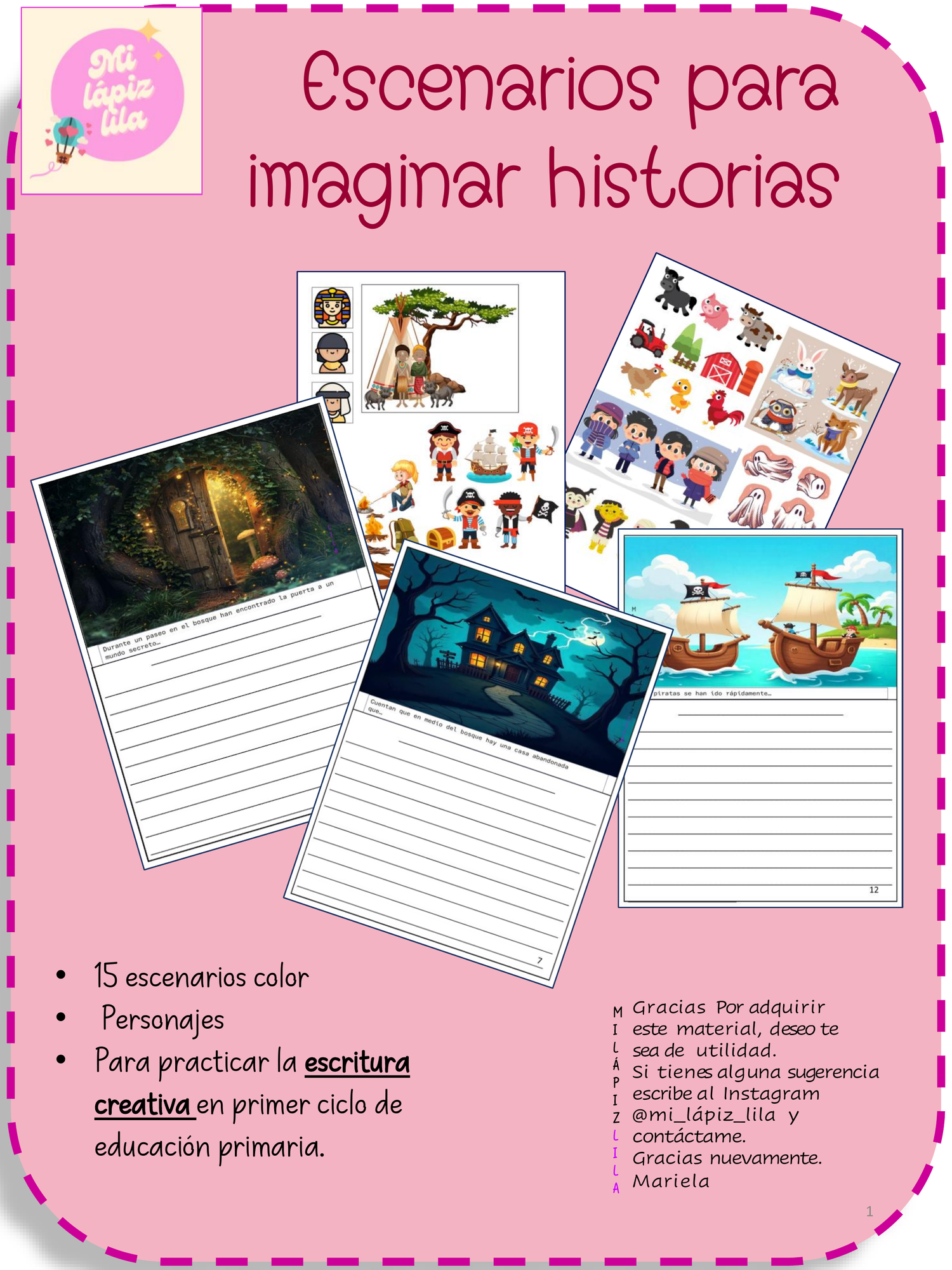 Paquete de Escenarios para escribir historias materiales - material de ...