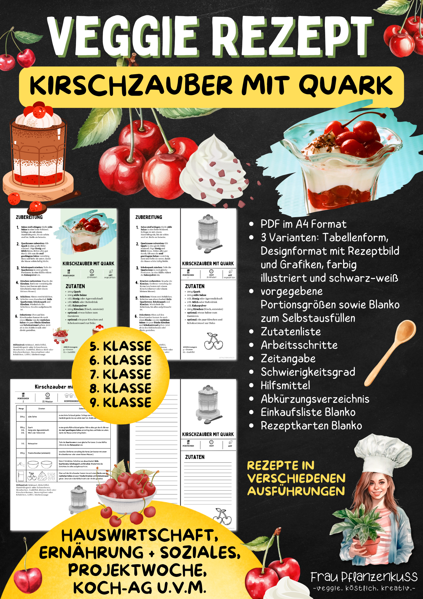 Vegetarisches Rezept: Kirschzauber mit Quark ab 5. Klasse ...