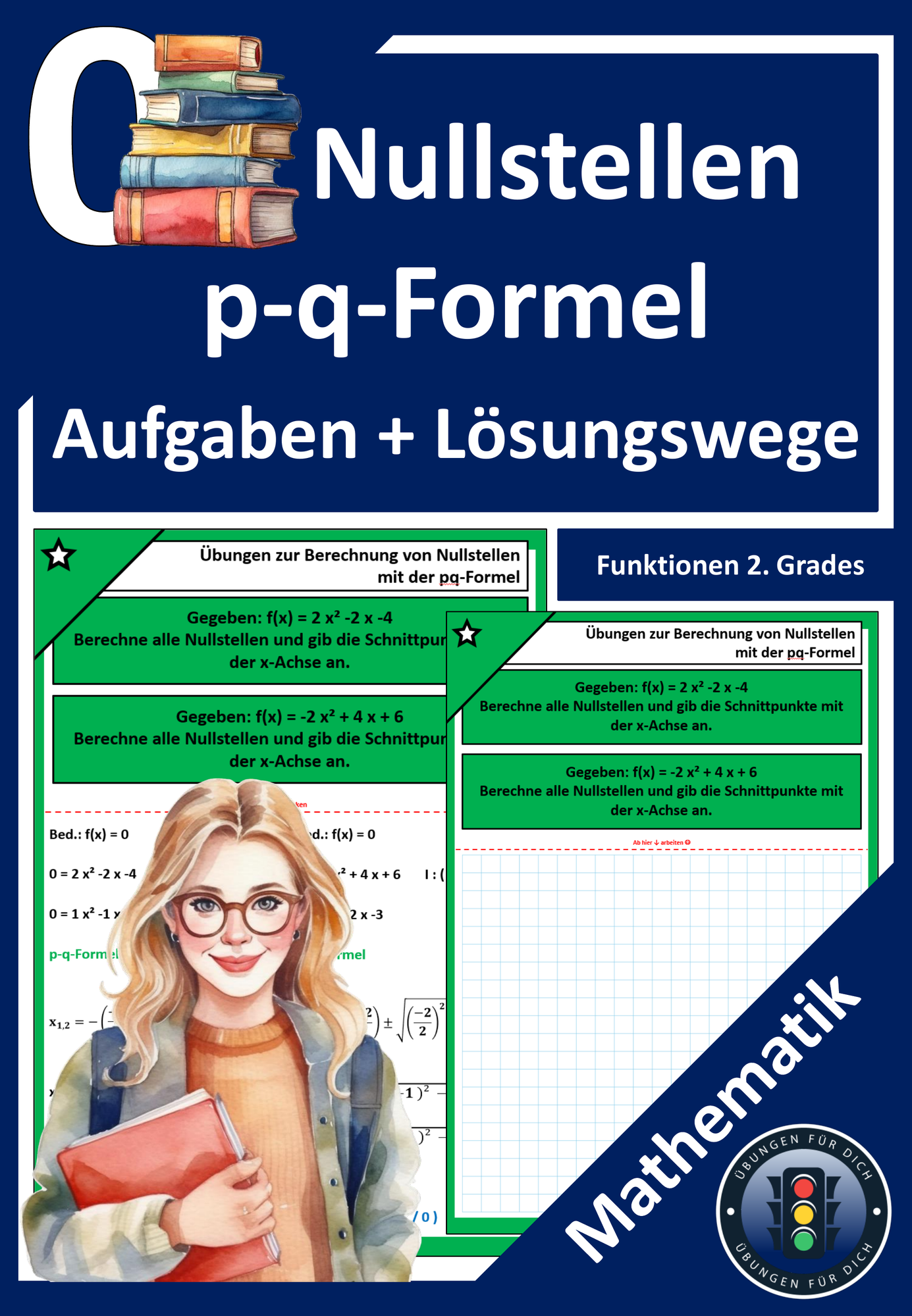 pq Formel | Nullstellen berechnen | Aufgaben KOSTENLOS ...
