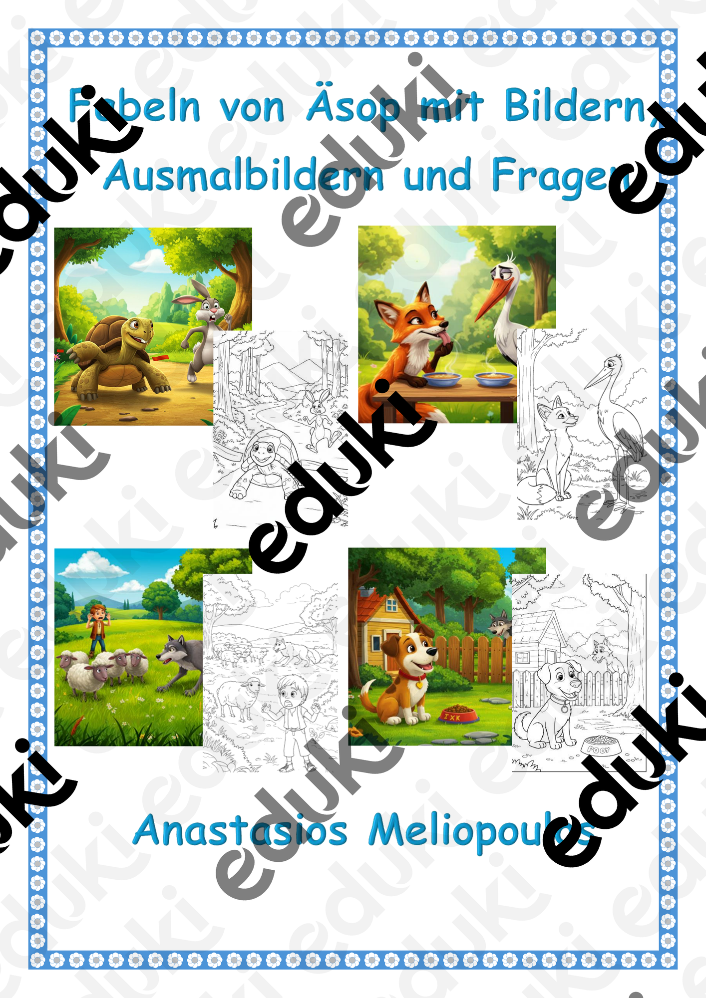 Fabeln von Äsop mit Bildern, Ausmalbildern und Fragen (Teil 1 ...