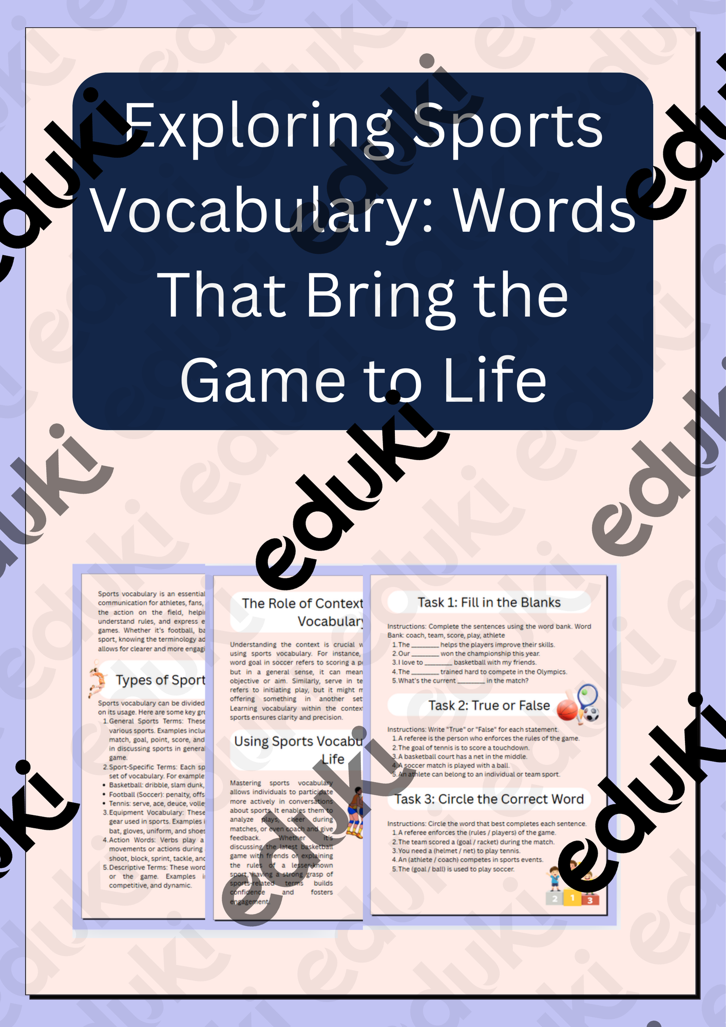 Sports Vocabulary: Terms, Verbs, Equipment, Actions ...