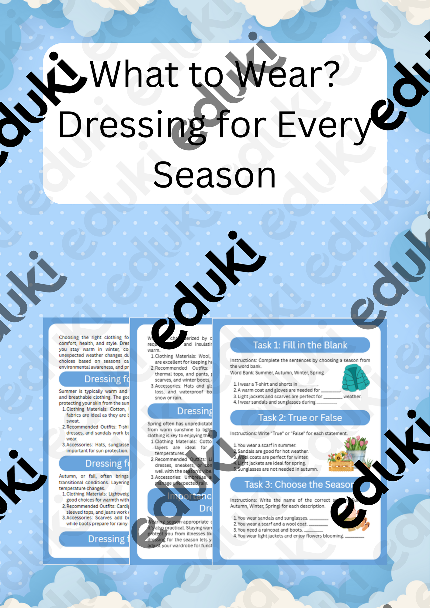 What to Wear: Seasons, Clothing, Weather – Unterrichtsmaterial im Fach ...