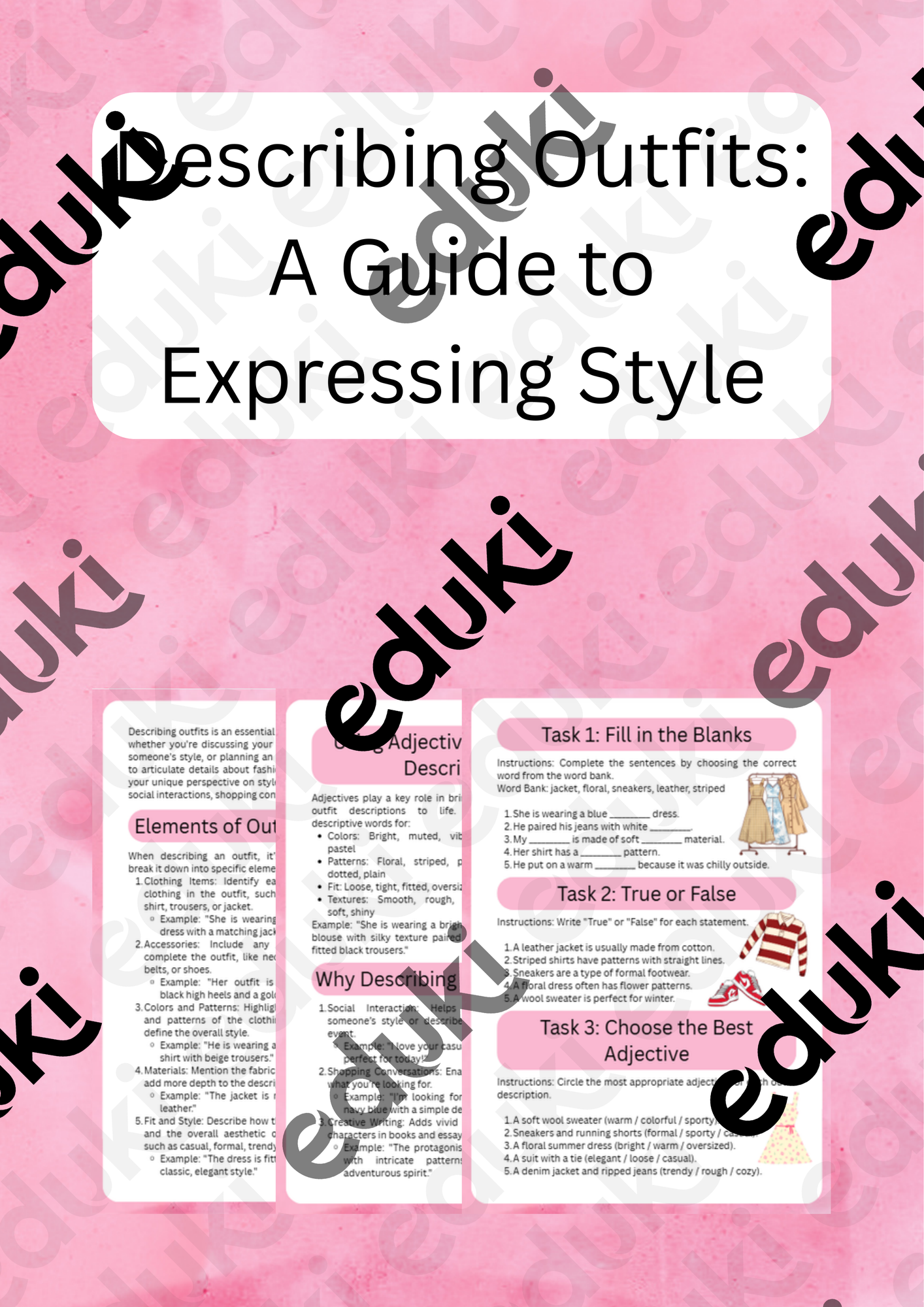 Describing Outfits: Style, Clothing, Vocabulary – Unterrichtsmaterial ...